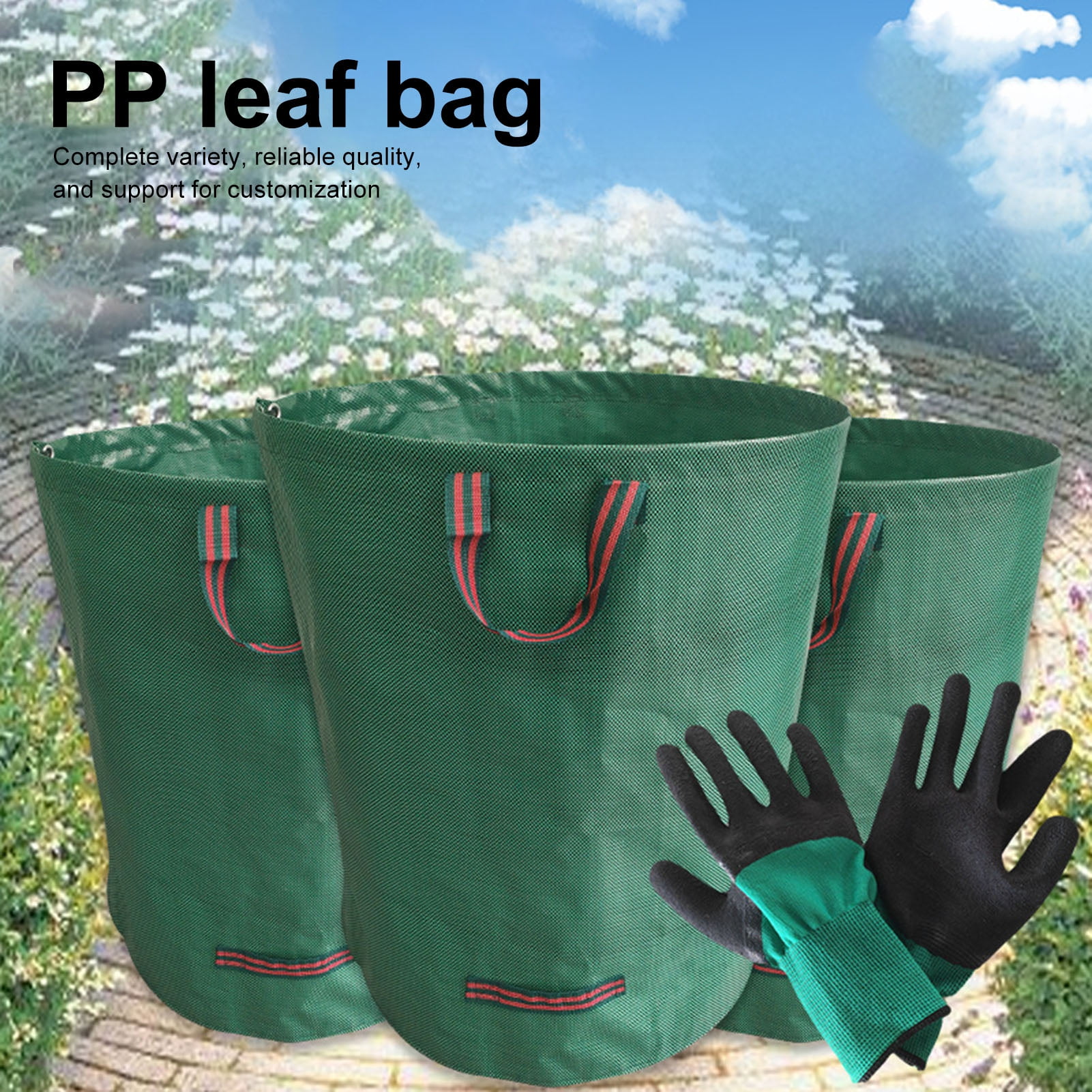 Xeyise Portable Foldable Garden Leaf Bag with Durable Handle Easy ...