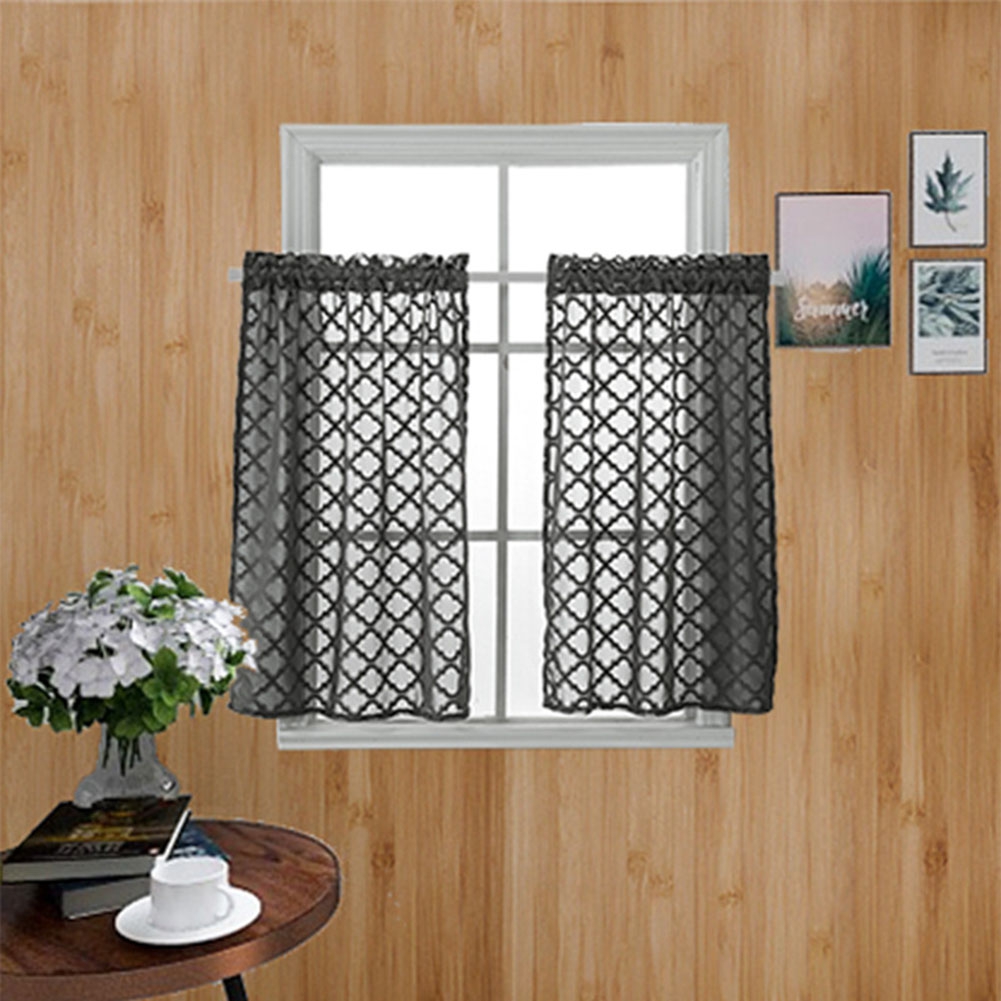 Xeyise Rhombus Design Window Curtain Living Room Bedroom Gauze Drape ...