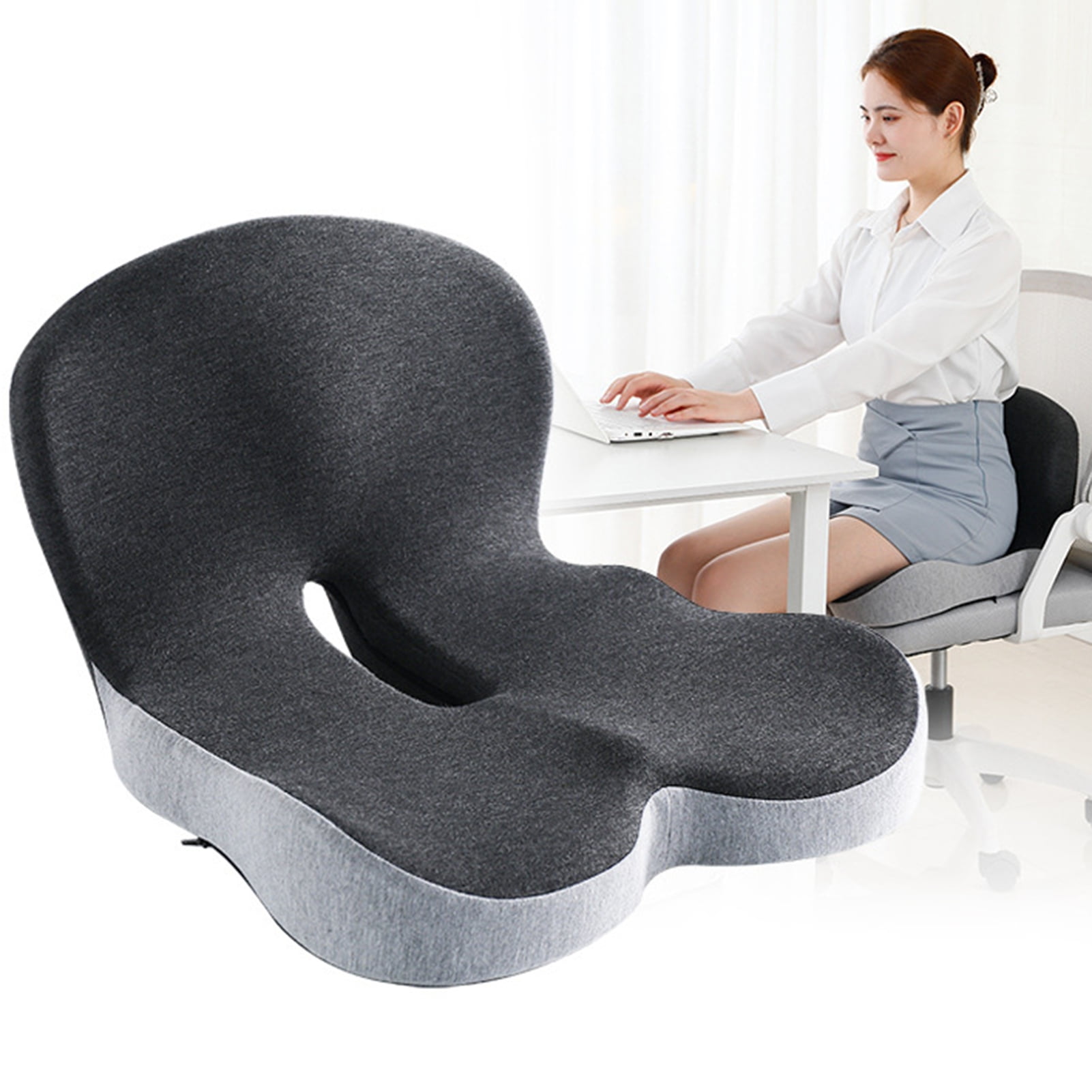 Xeyise Seat Cushion Anti-Slip Bottom Design Pressure-Reducing Hip Waist ...