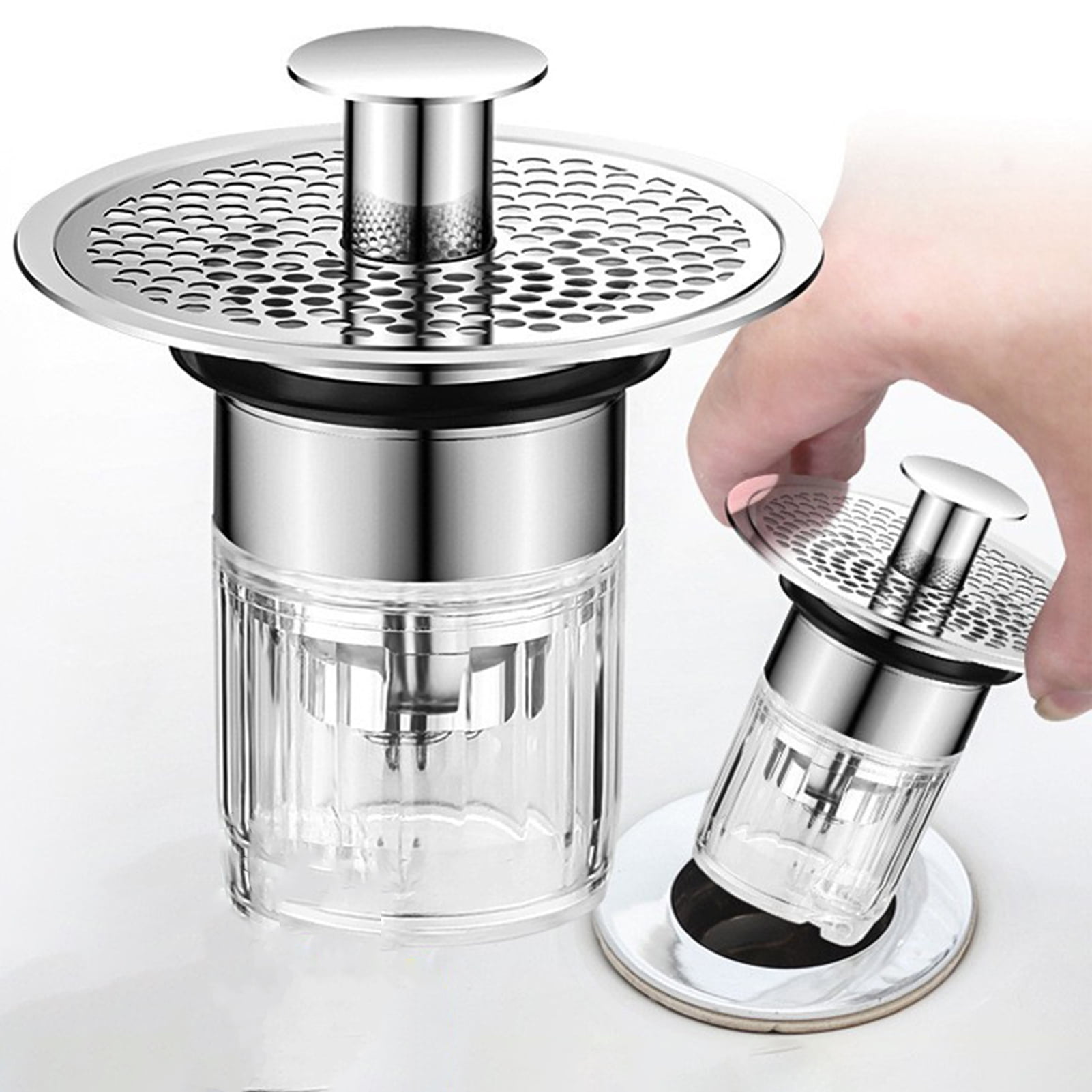 Xeyise Sink Stopper Bouncing Core Press Large Diameter Draining Double ...