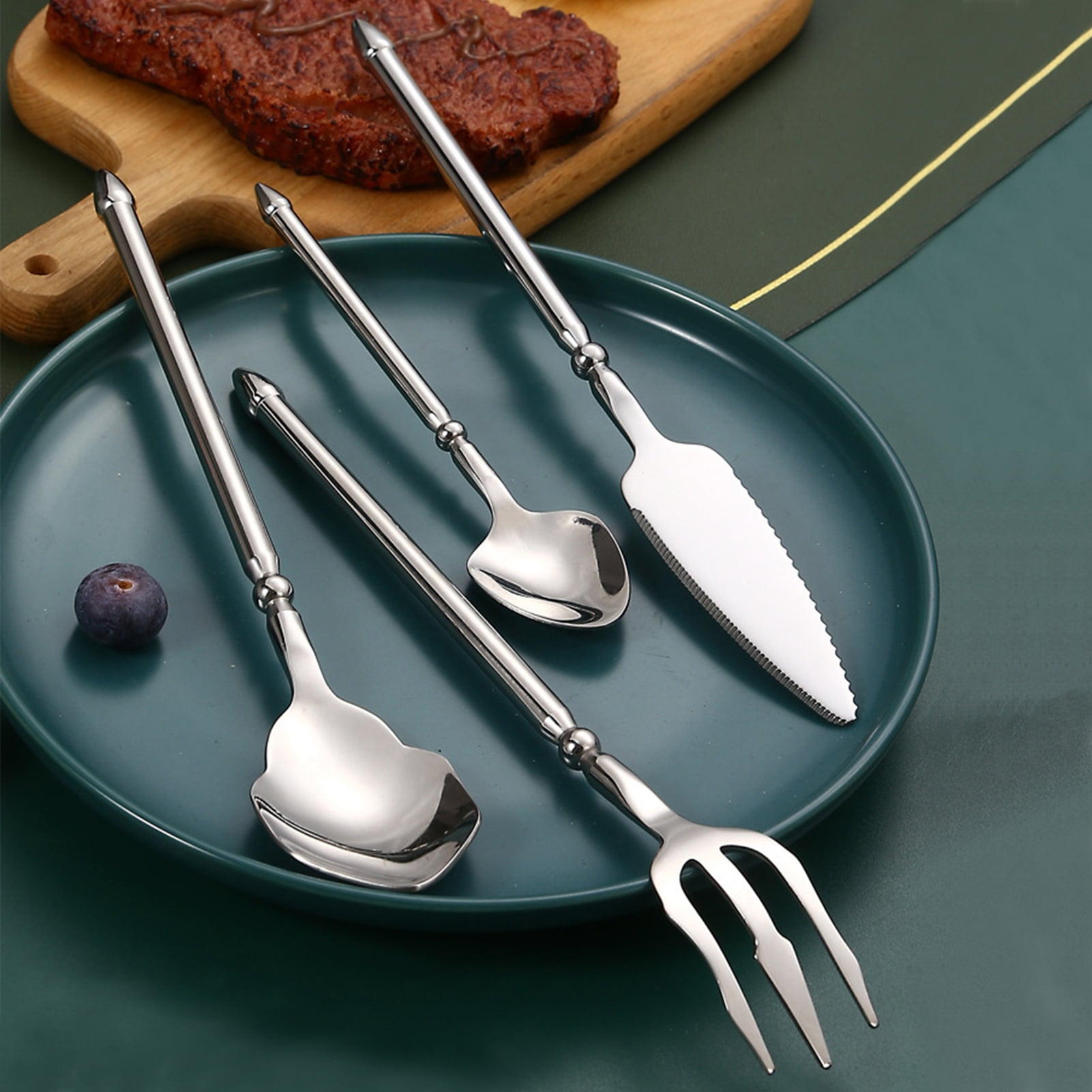 Xeyise Stainless Steel Steak Knives Forks And Spoons Set Food-Grade ...