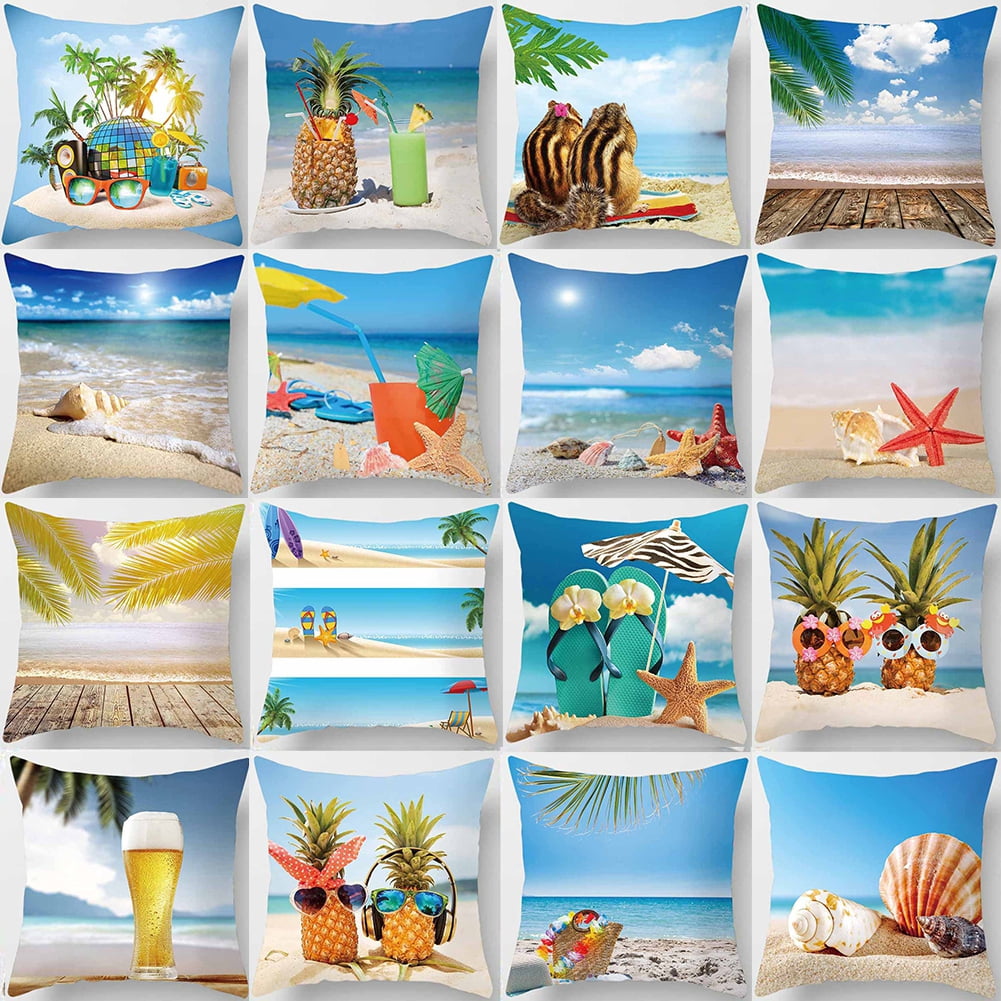 Xeyise Summer Beach Seaside Style Pillowcase Home Decor Sofa Bed Chair ...