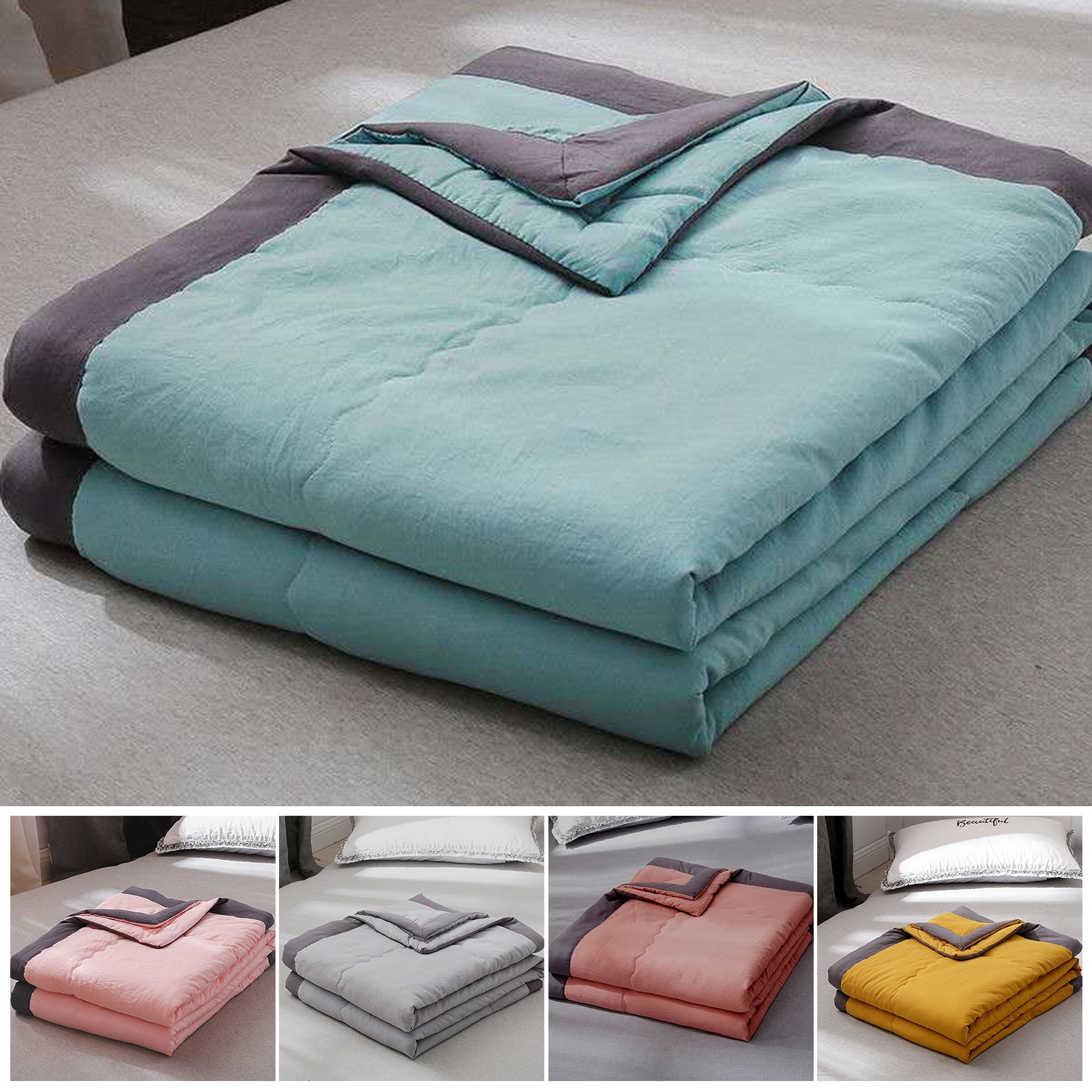 Xeyise Summer Quilt Cooling Blanket Breathable Lightweight Washable Non ...