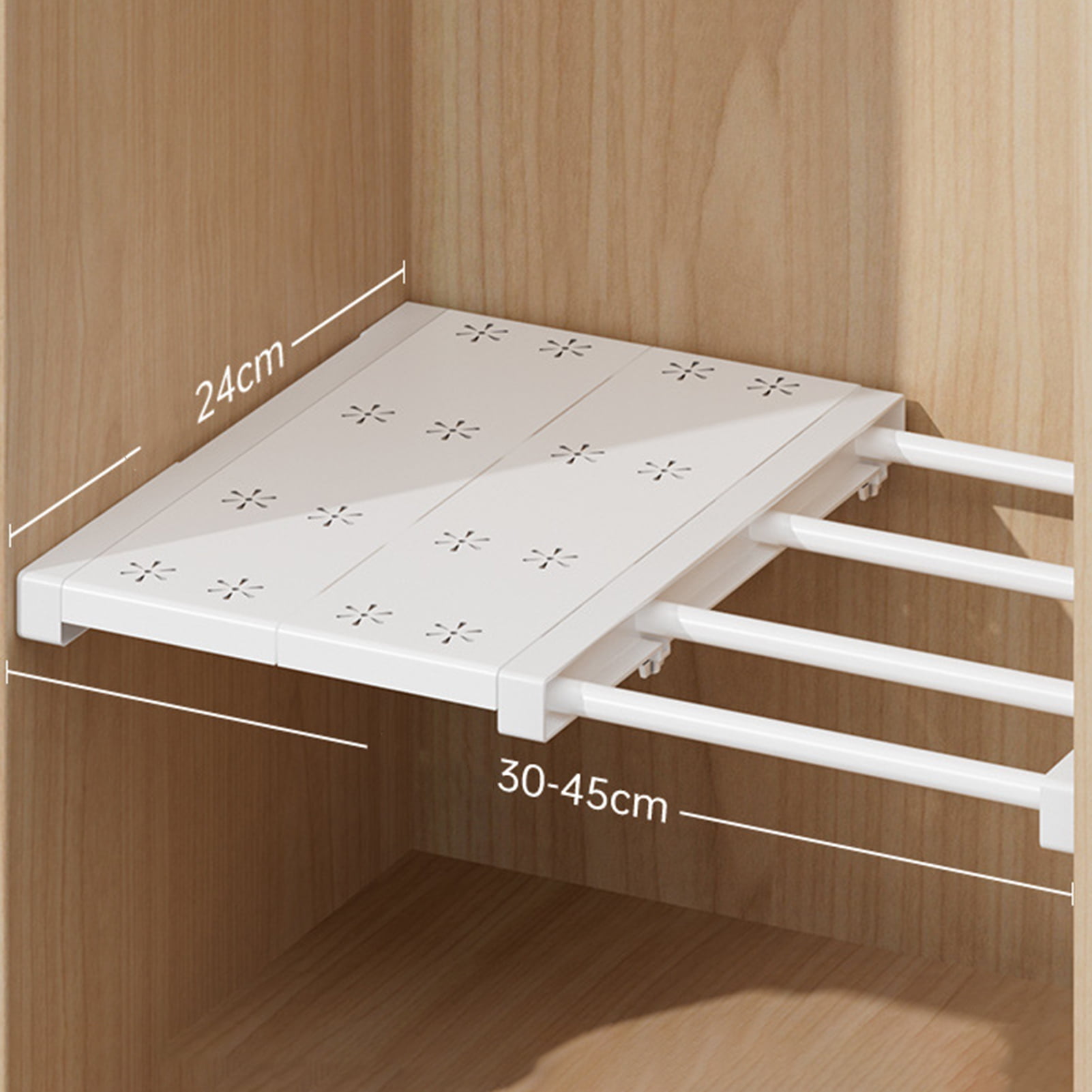 Xeyise Telescopic Wardrobe Shelves Closet Storage Racks Kitchen ...