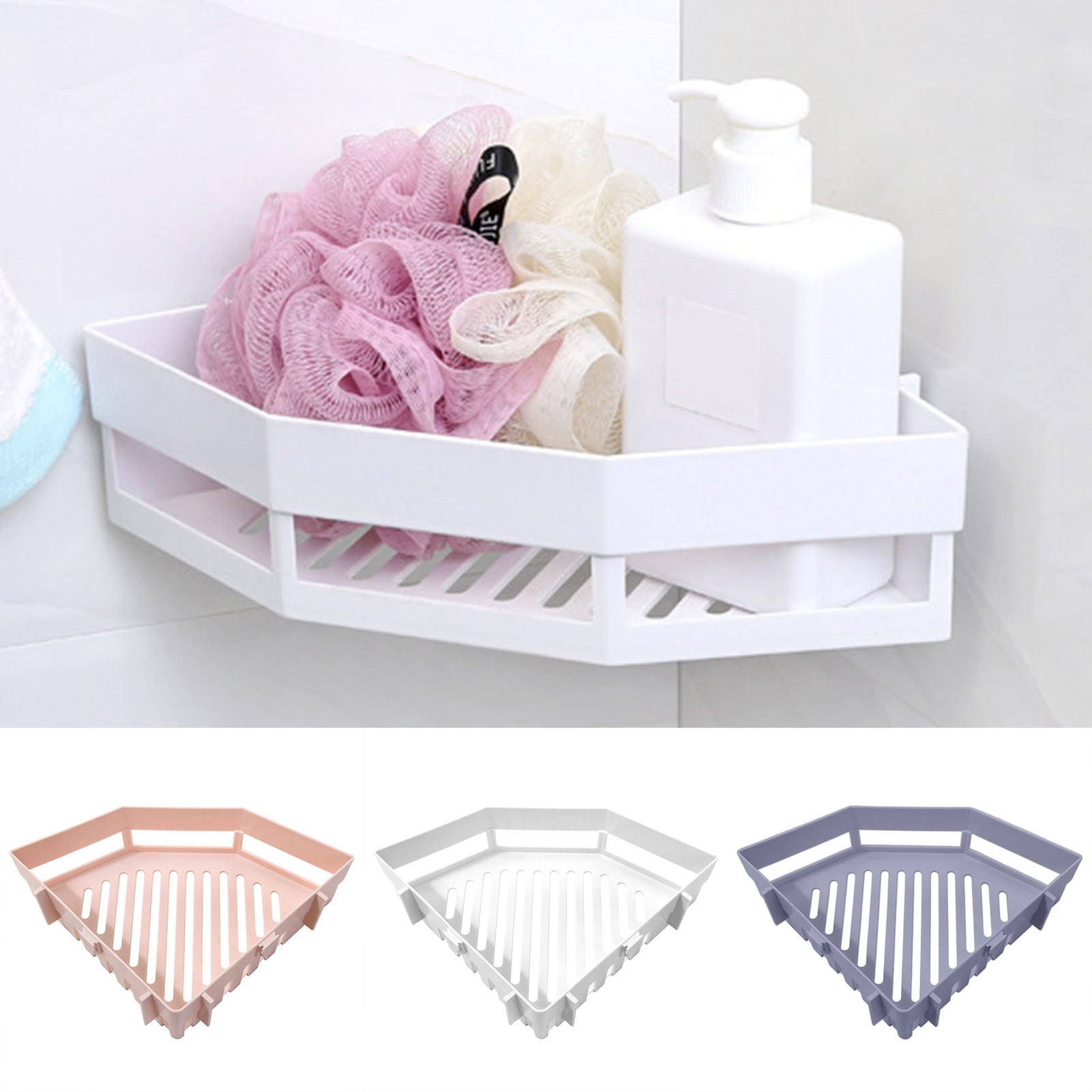 Xeyise Wall-Mounted Storage Rack Corner Shower Caddy Strong Load ...