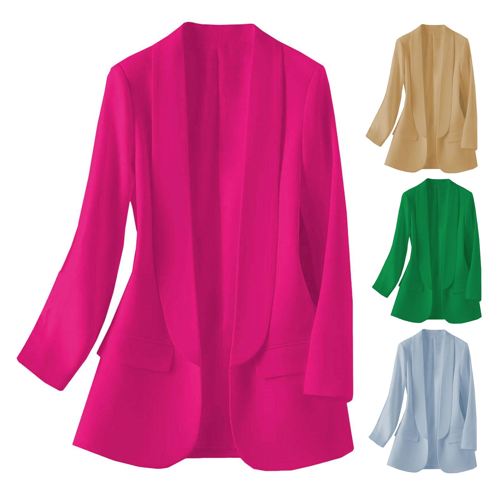 Xeyise Women Suit Coat Lapel Long Sleeve Open Front Placket Suit Jacket ...