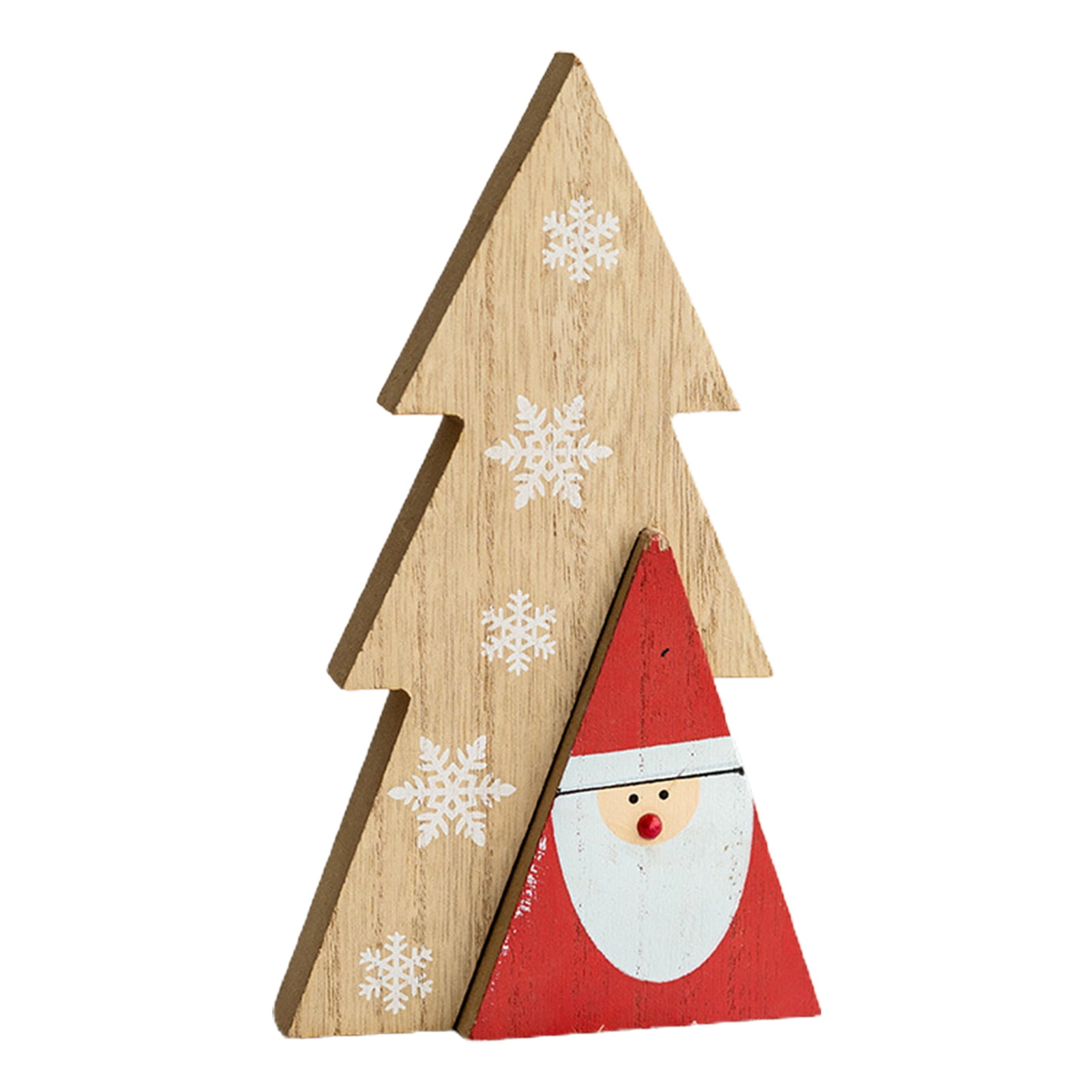 Xeyise Wooden Christmas Desk Ornaments Santa Claus Xmas Tree Pendants ...