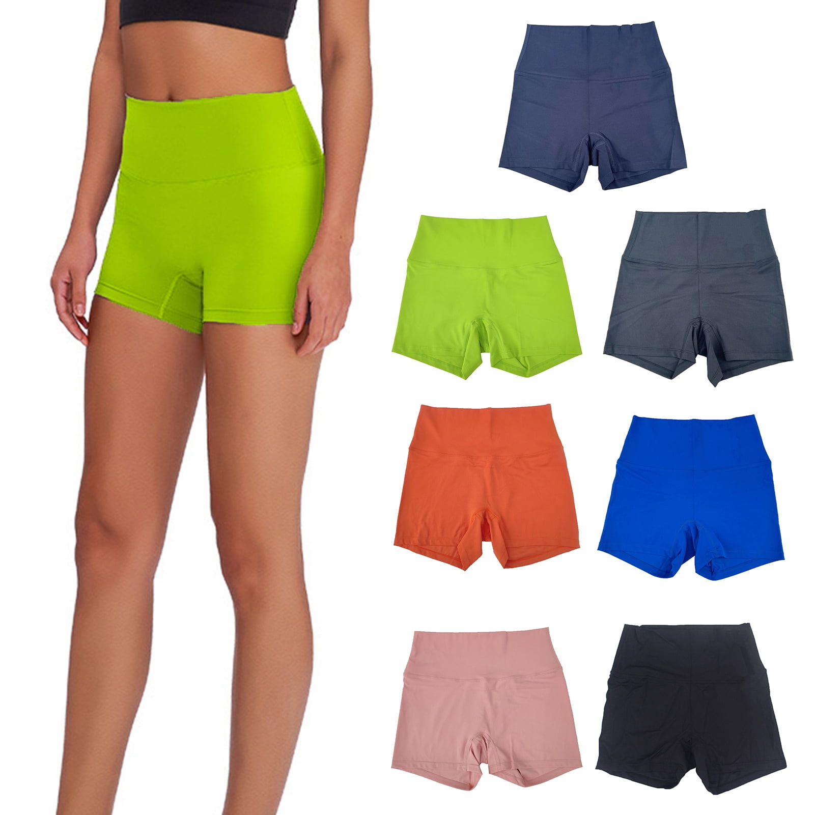 Xeyise Yoga Shorts Slim Fit High Elasticity Tummy Control Seamless ...