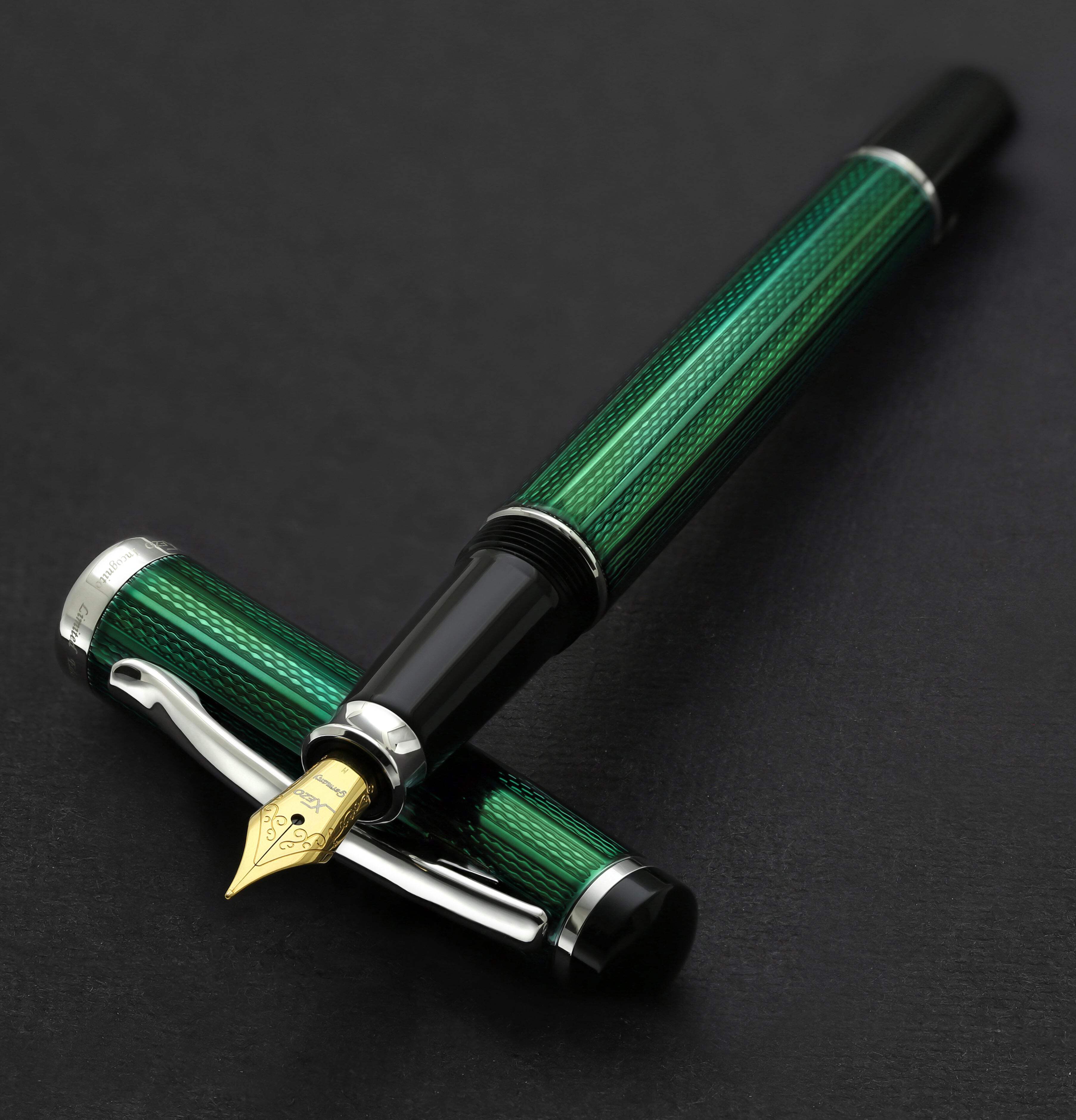 Xezo Incognito Diamond-Cut Lacquered Brass Fountain Pen (Medium Nib ...