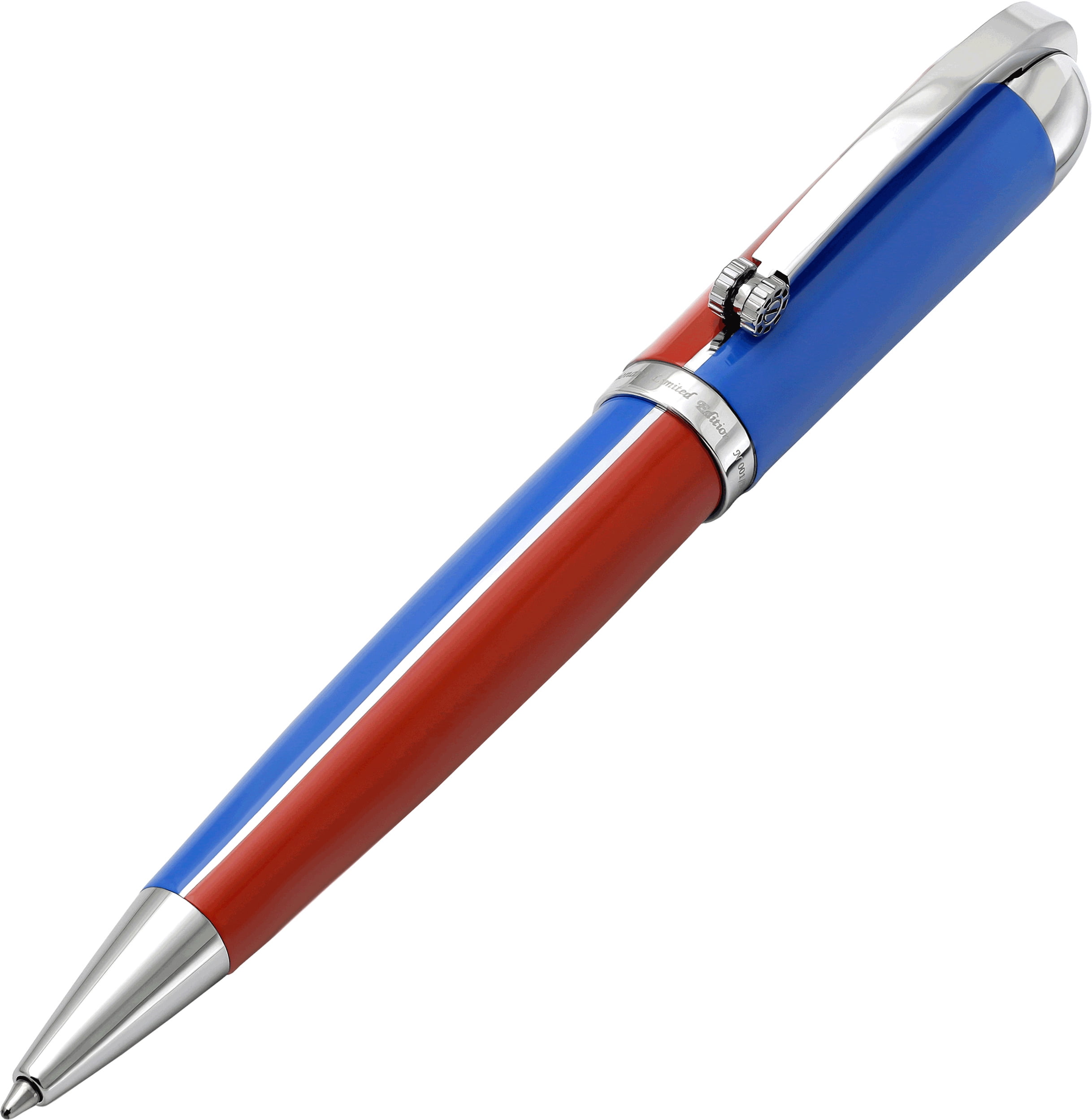 Xezo Visionary® Brass Aluminum Enameled Ballpoint Pen - Red / Blue ...