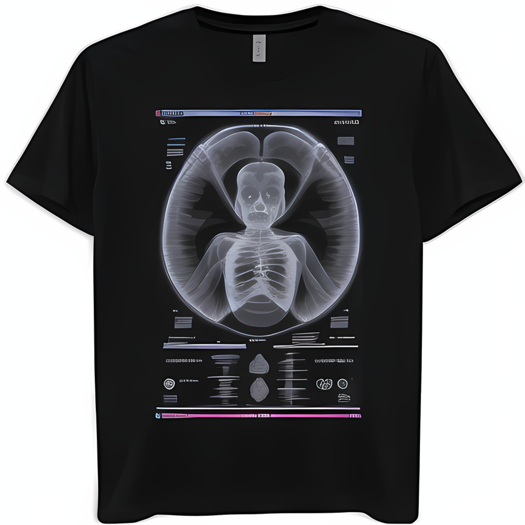 Xfried X Ray Effect Black T-Shirt Minimalistic Design with Internal ...
