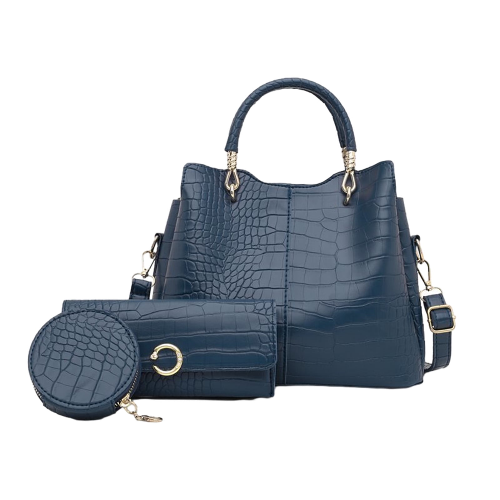 Xfvqtps 3 PCS Womens Tote Bag Handbag and Coin Purses Solid Color ...