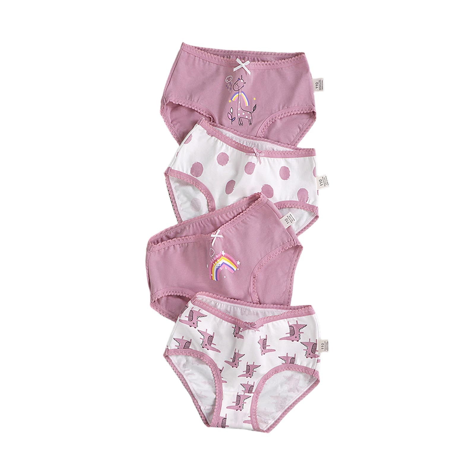 Xfvqtps 4PCS Kids Toddler Little Girls Underwear Cotton Soft Breathable ...