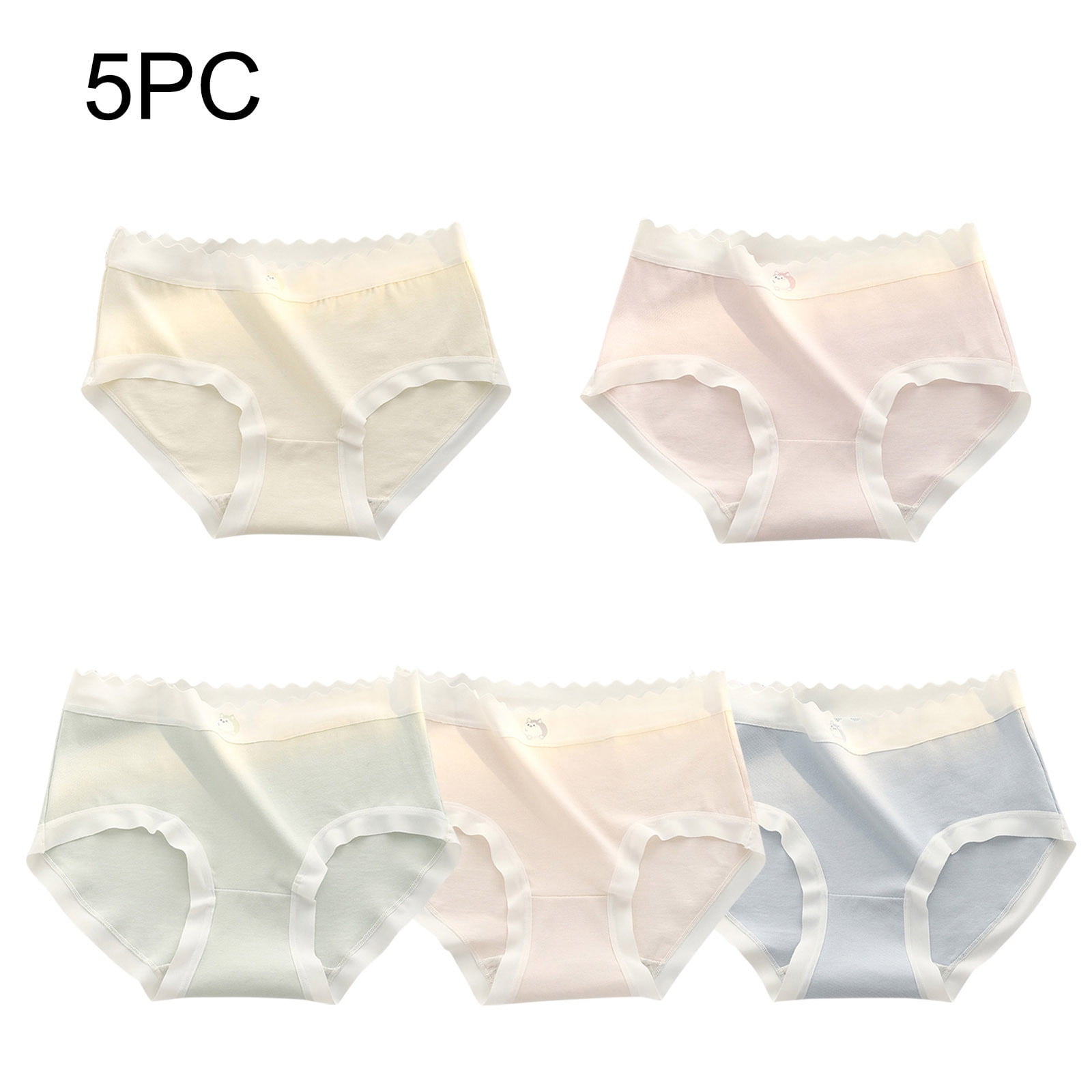Xfvqtps 5PCS Teen Girls Underwear Cotton Soft Comfortable Widen Edges ...