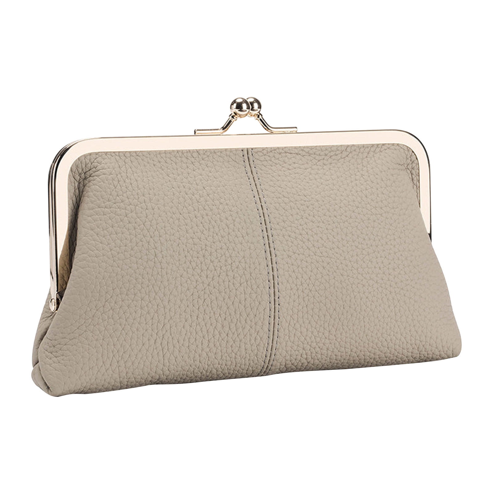 Xfvqtps Clip Bag Handheld Retro Solid Color Leather Clutch Purses for ...