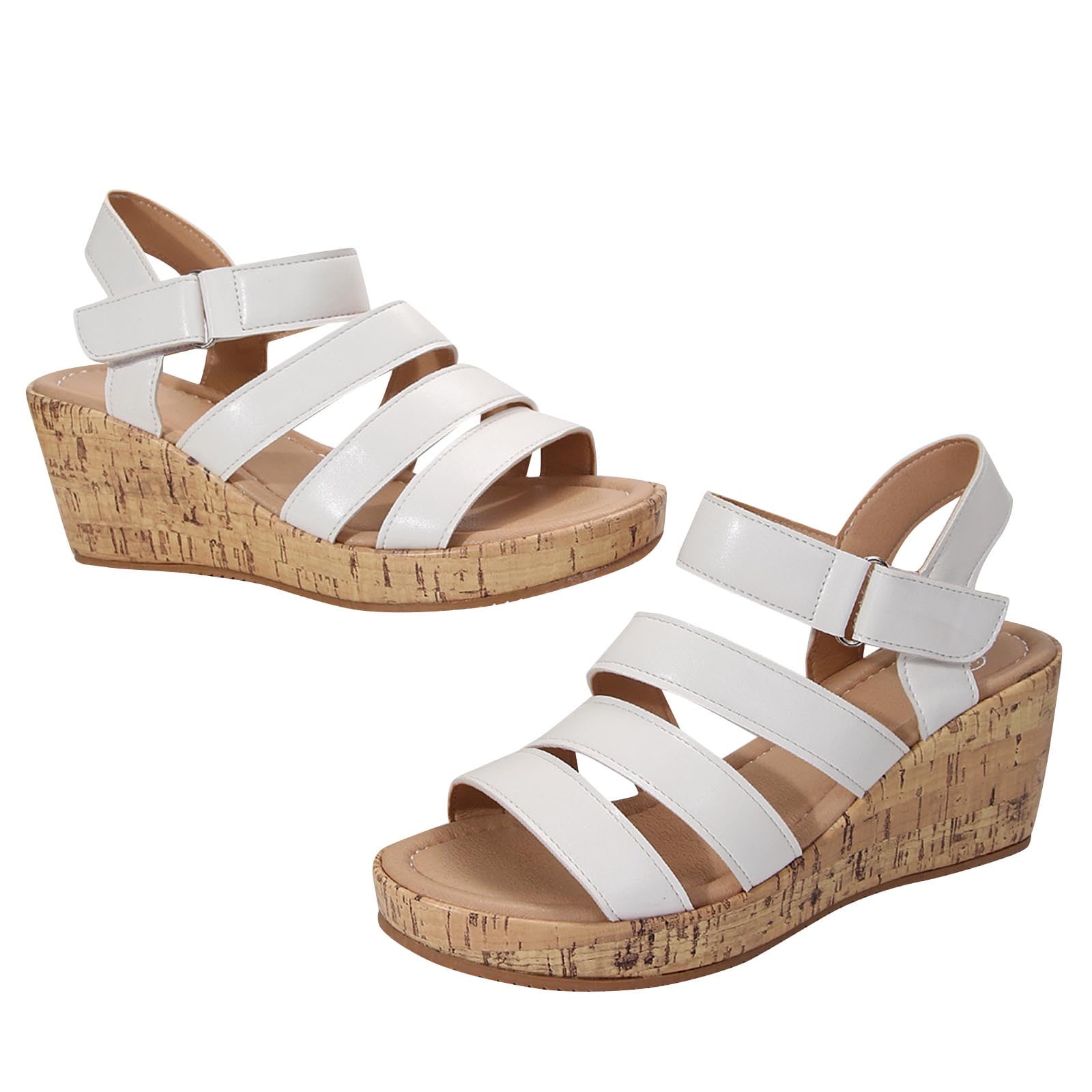 Xfvqtps Clogs for Women Platform Wedge Slingback Ankle Velcro Strap ...