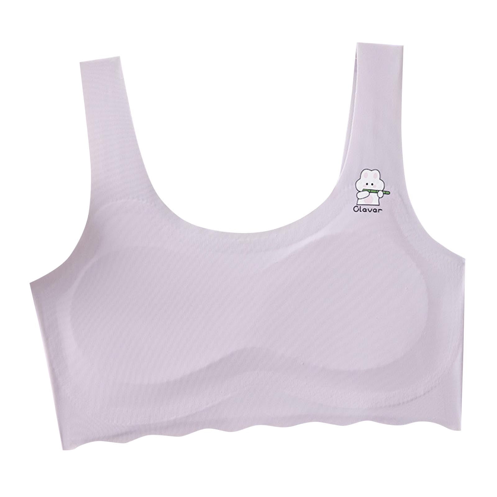 Xfvqtps Girls Bras 10-12 Years Old with Padded Fixed Cup Seamless Wavy ...