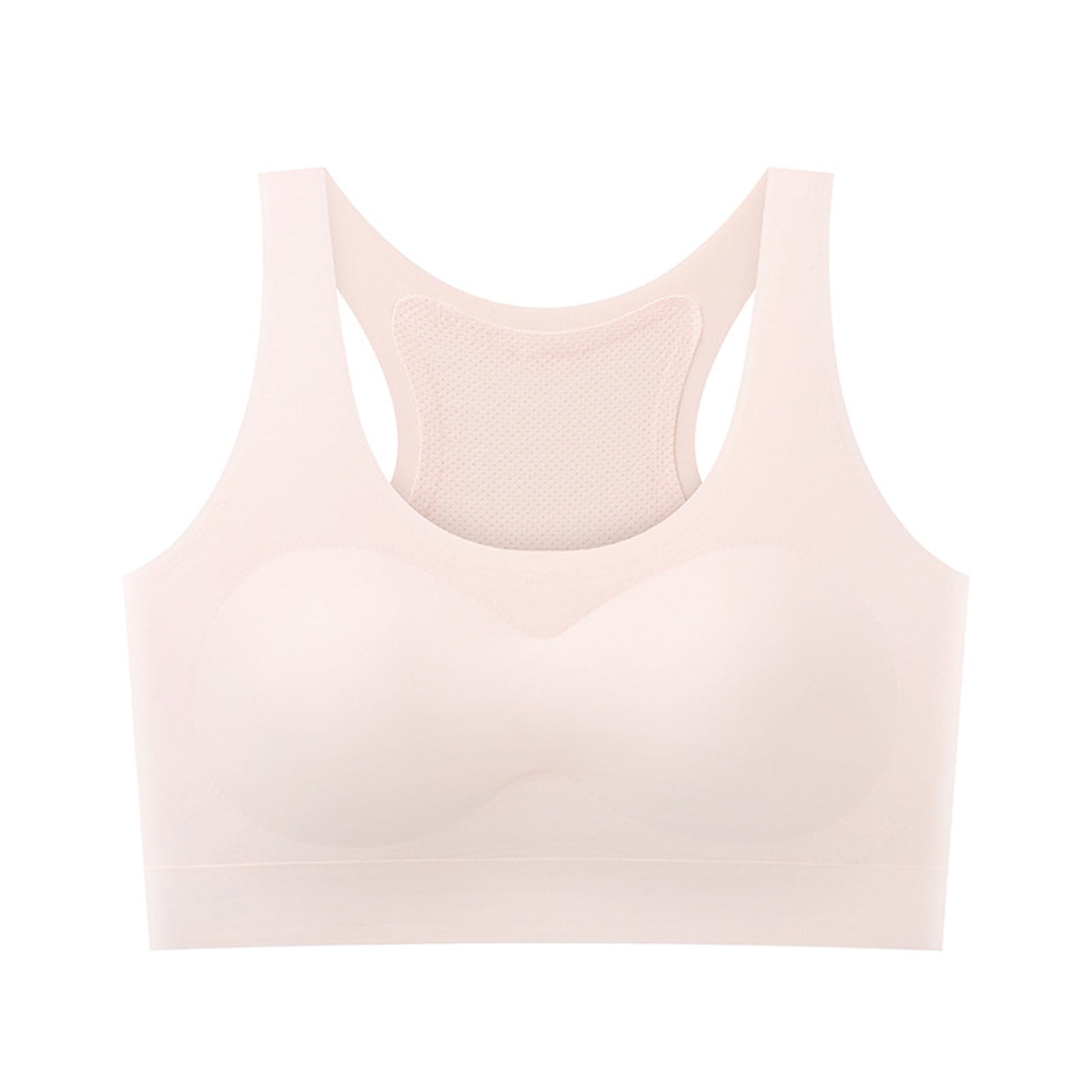 Xfvqtps Girls Sports Bras with Padded Fixed Cup Seamless Mesh ...