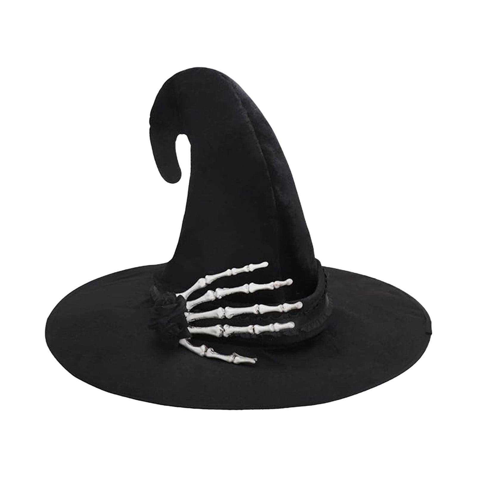 Xfvqtps Halloween Witch Hat Ghost Print Wide Brim Halloween Spire Hats ...