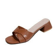 Pennysue Women's Slingback Sandals Burgundy Low Block Heel Mary Jane ...