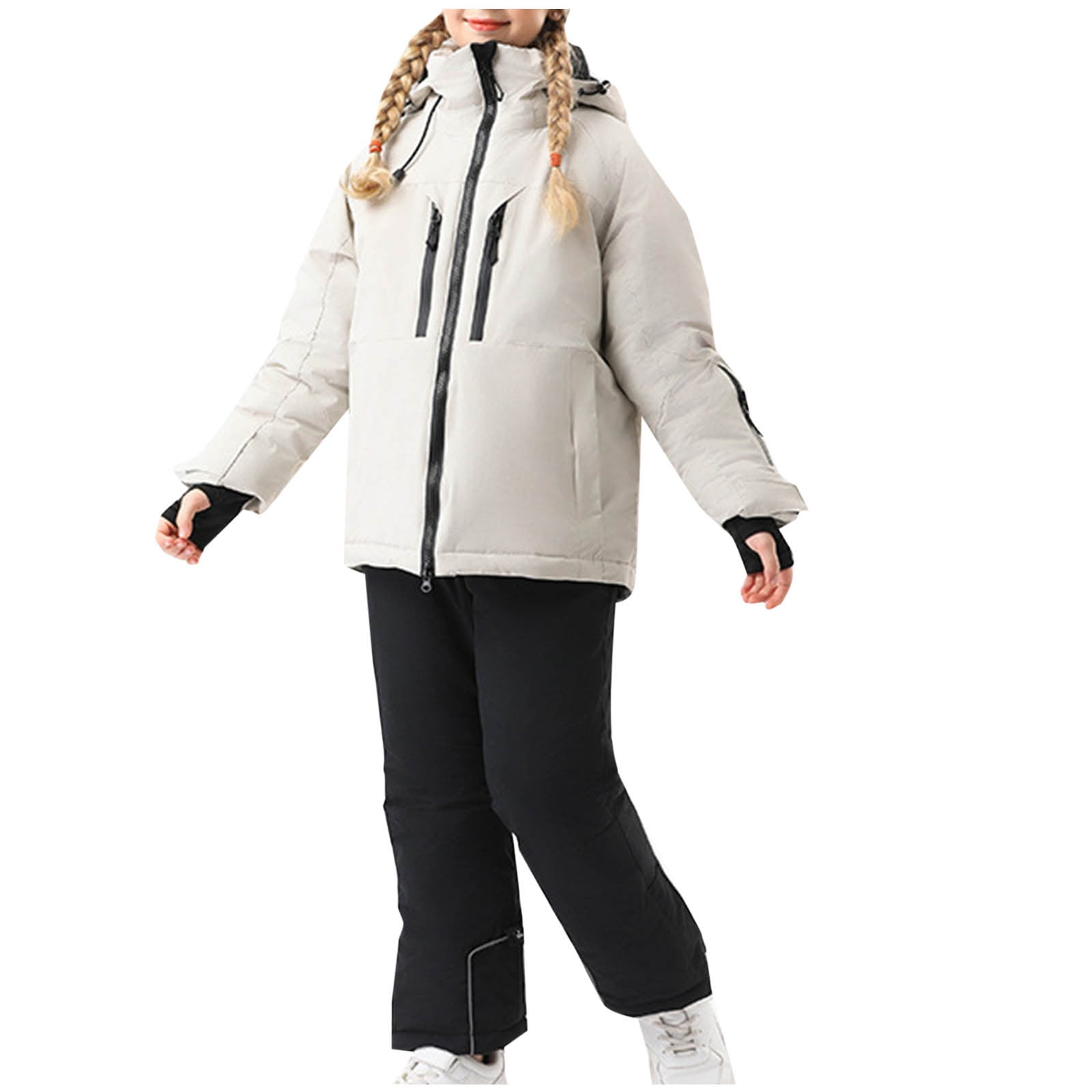 Xfvqtps Ski Jacket and Pant Set Snowboarding Suit Snowsuit Adjustable ...