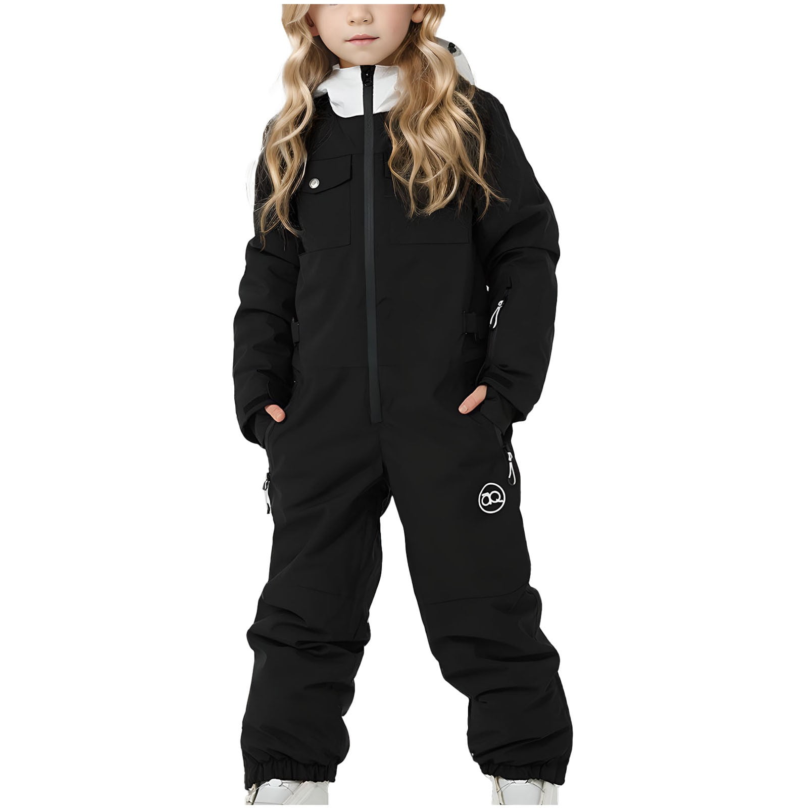 Xfvqtps One Piece Snowsuits Snowboarding Suit Hooded Multiple Pockets ...