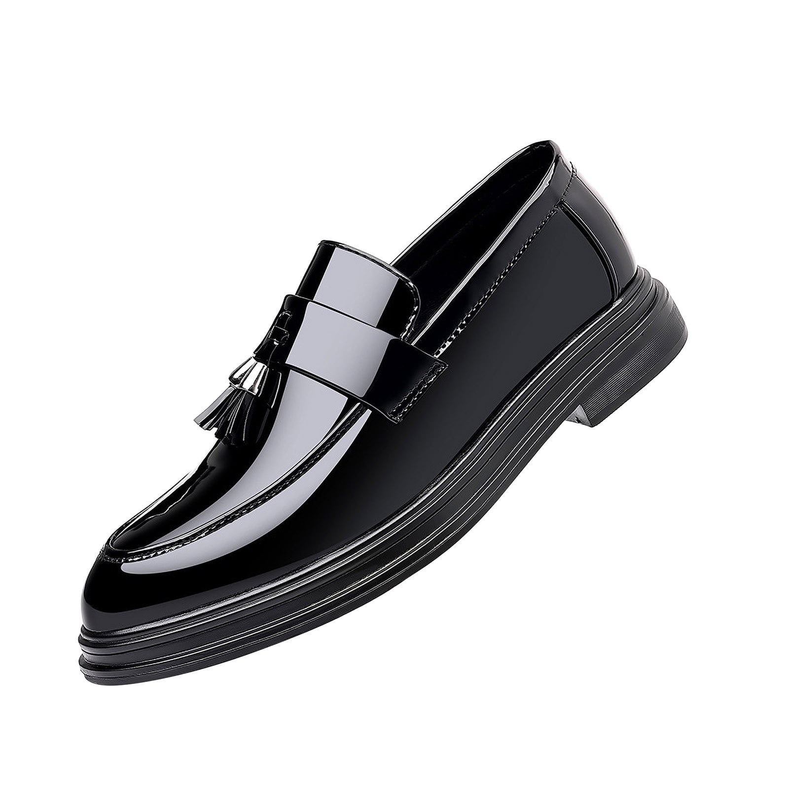 Xfvqtps Mens Loafers British Style Tassels Round Toe Slip on Soft Sole ...
