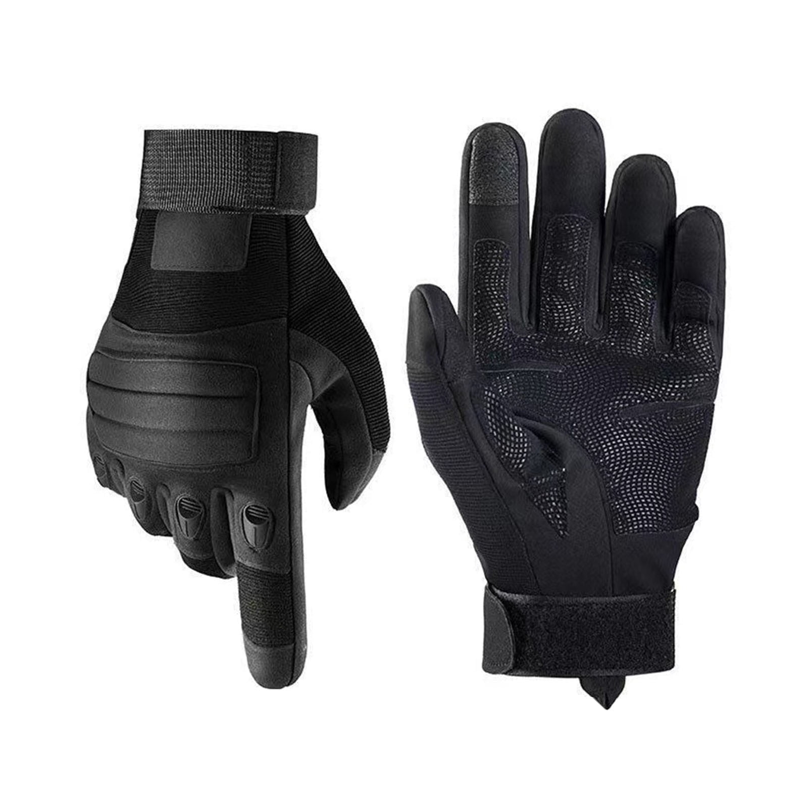Xfvqtps Mens Motorcycle Gloves Hook Adjustable Thickened Hard Knuckle ...