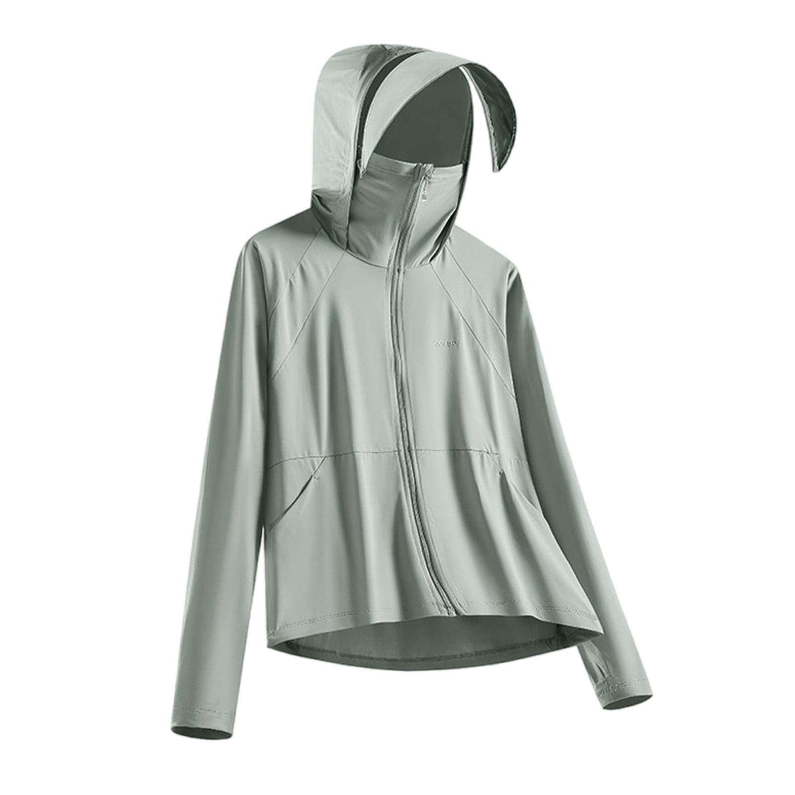 Xfvqtps Mens UPF 50+ Light Jacket Full Zip Hoodie Detachable Brim Sun ...