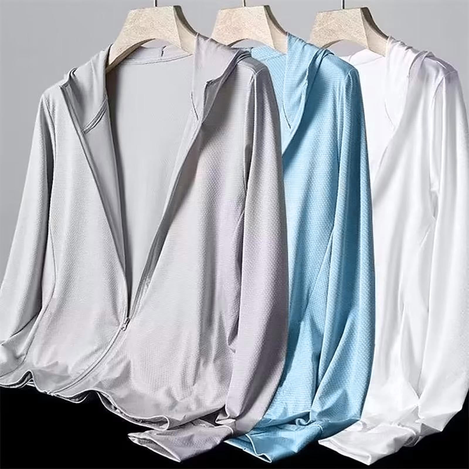 Xfvqtps Mens And Womens Sun Protection Light Jacket Hoodie Full Zip up ...