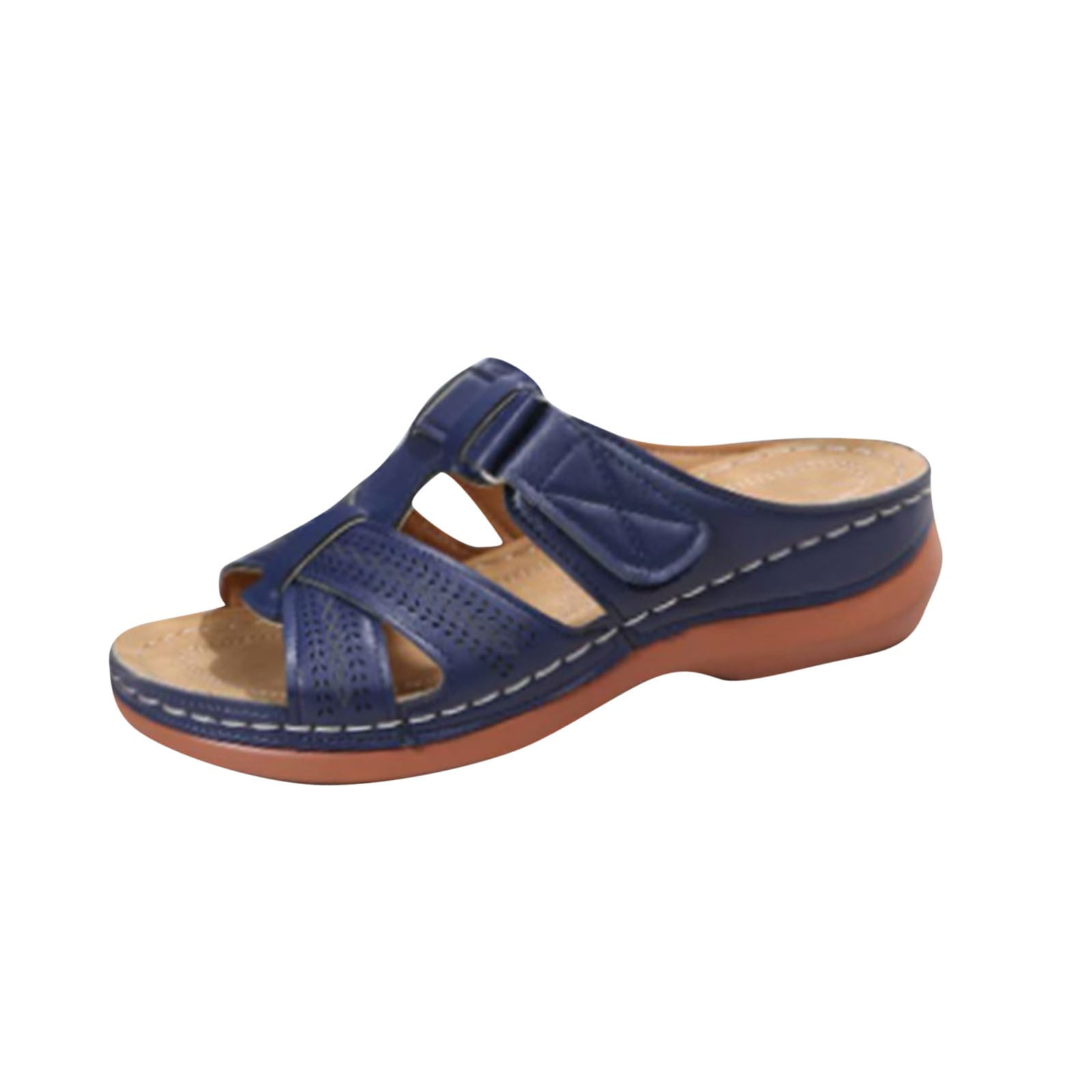 Xfvqtps Orthopedic Sandals for Women Wedge Slide Velcro Straps Cross ...