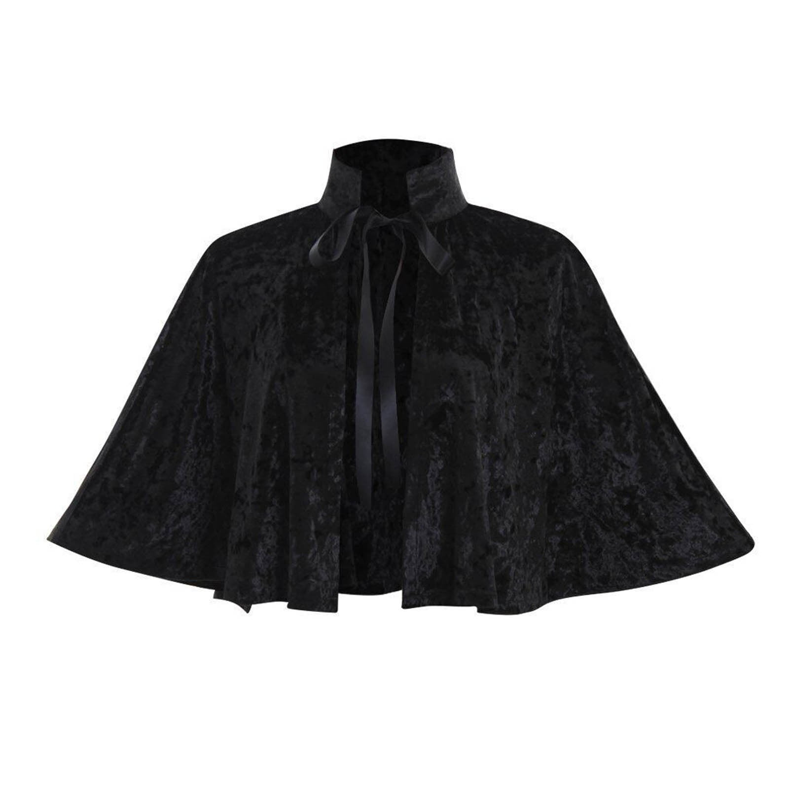 Xfvqtps Shawl for Women Renaissance Velvet Cape Wraps Lace Gothic Solid ...