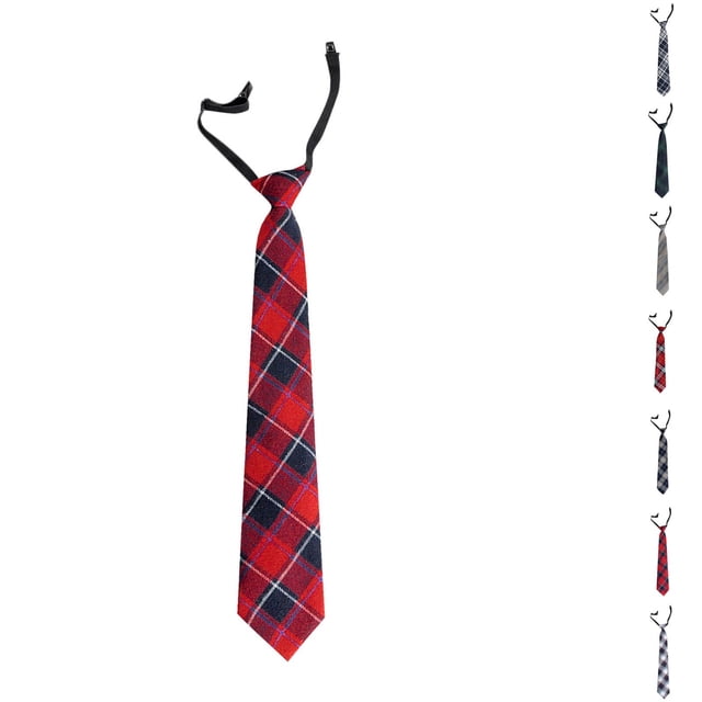 Xfvqtps Tie for Kids Pre-Tied Grid Pattern Adjustable Classic Neckties ...