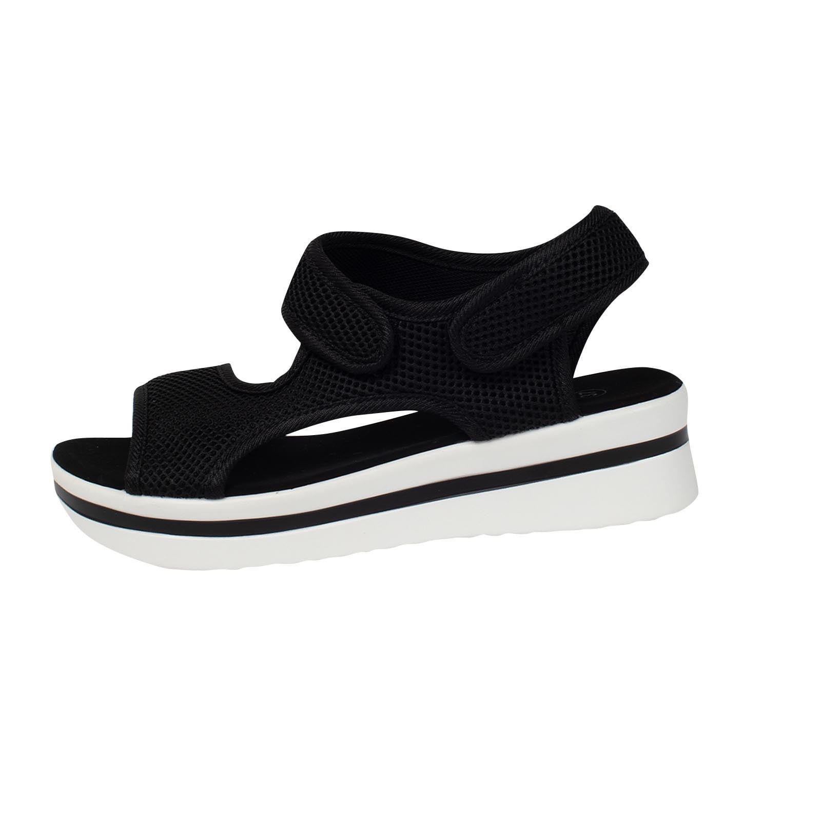 Xfvqtps Wedge Sandals for Women Platform Mesh Velcro Fabric Soft Sole ...