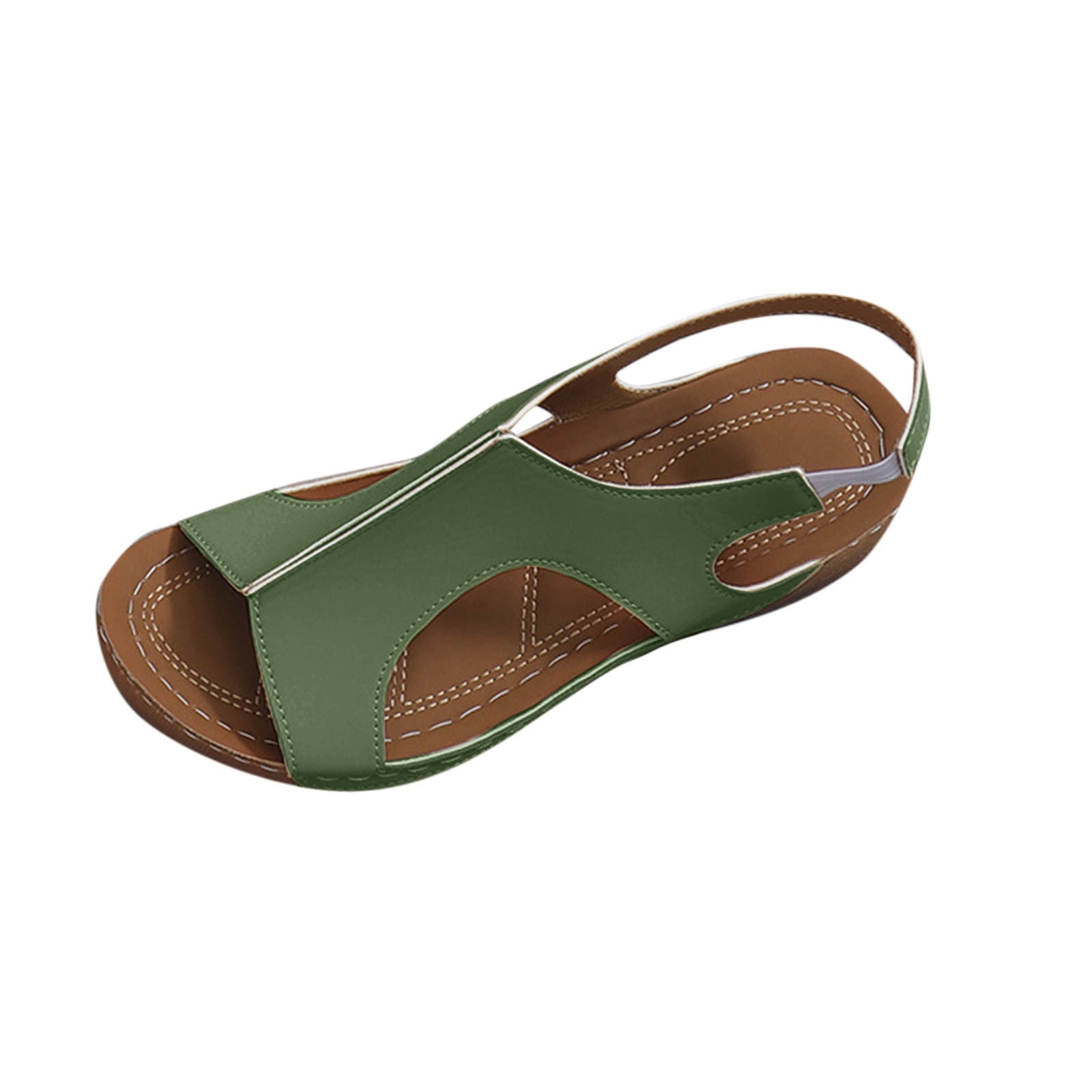 Xfvqtps Wedge Sandals for Women Slingback Elastic Side Cutout Put ...