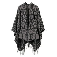 Odeerbi Women's Shawl Wraps, Fall Winter Poncho Open Front Cape Cardigan, Dark Gray - Walmart.com