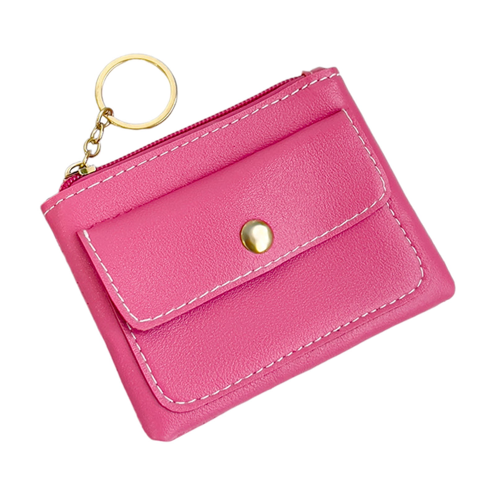 Xfvqtps Women Coin Purses Snap Fastener Zip up Solid Color Simplicity ...