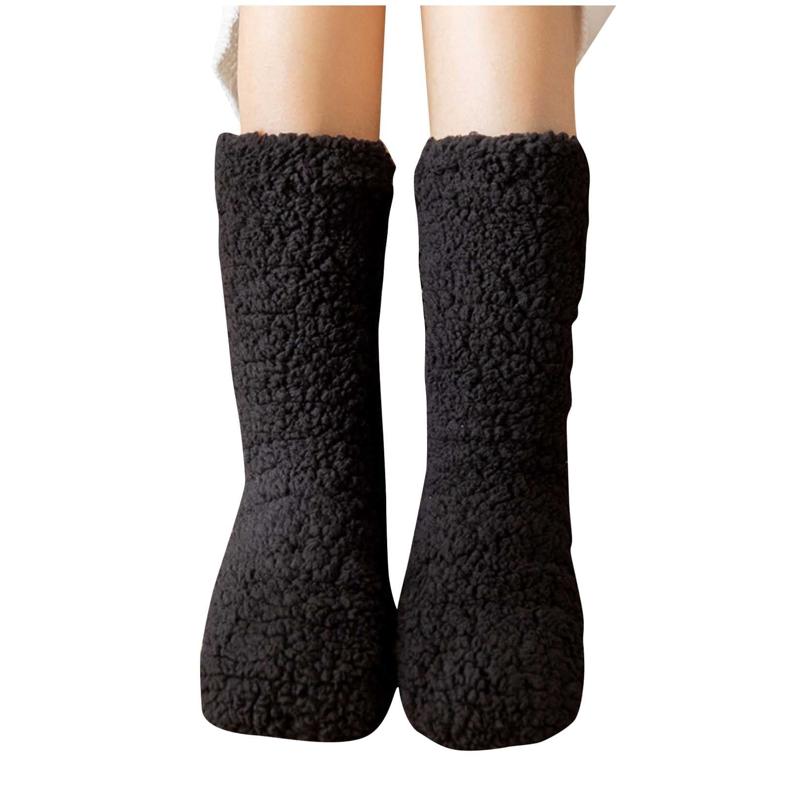 Xfvqtps Womens Fluffy Socks Thick Plush Socks Mid Tube Thickened Skin ...