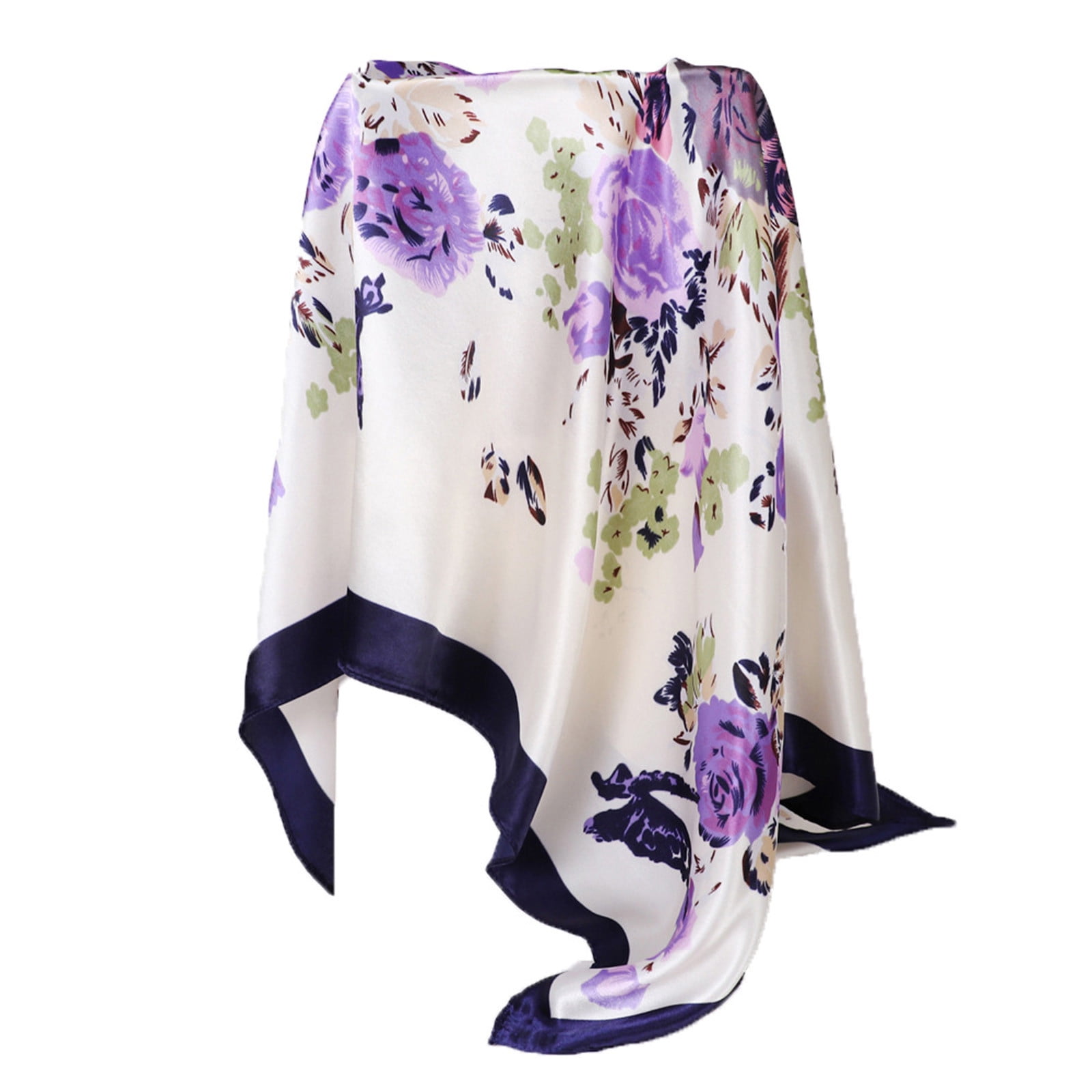 Xfvqtps Womens Head Scarf Flower Print Fashion Versatile Multi ...