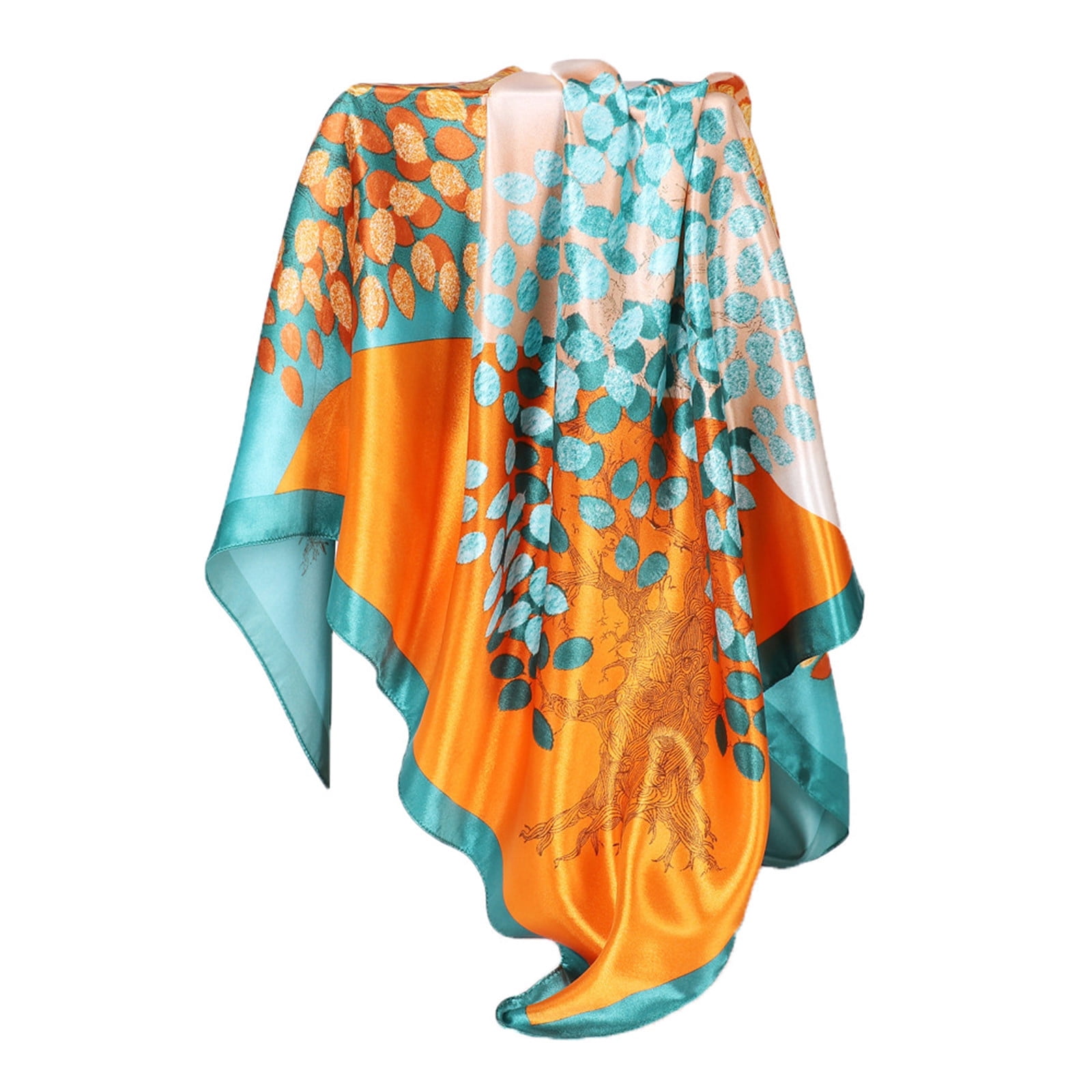 Xfvqtps Womens Head Scarf Tree Leaf Print Fashion Versatile Multi ...