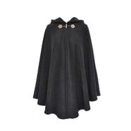 Winter Soft Fleece Button Cape Poncho Coat with Armholes and Pockets ...