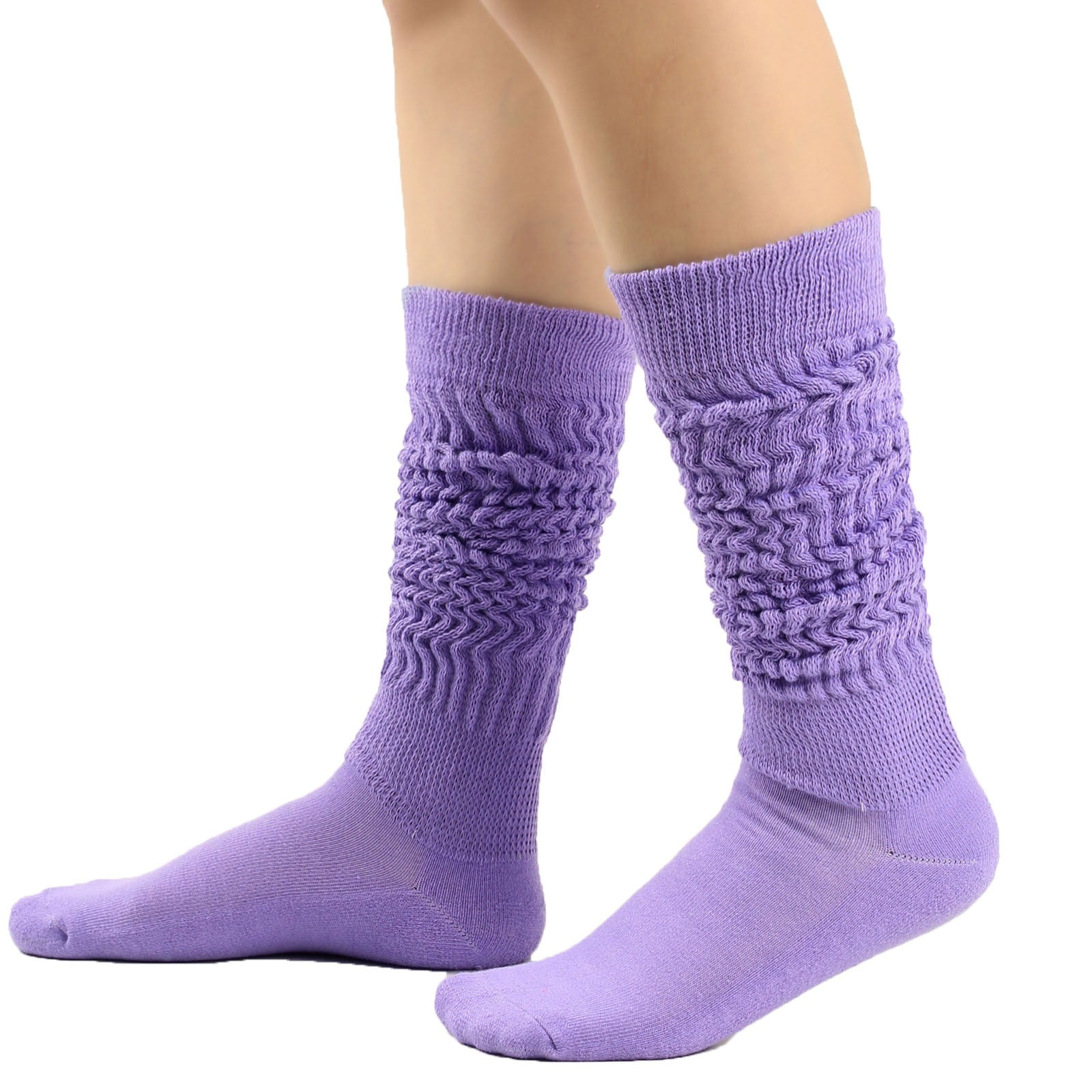 Xfvqtps Womens Knee High Socks Knee High Knit Stacking Solid Color from ...