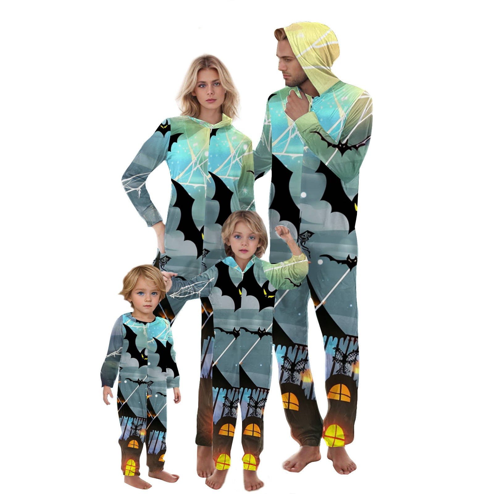 Xfvqtps Matching Family Pajamas Im Fine Bloody Print Long Sleeved ...