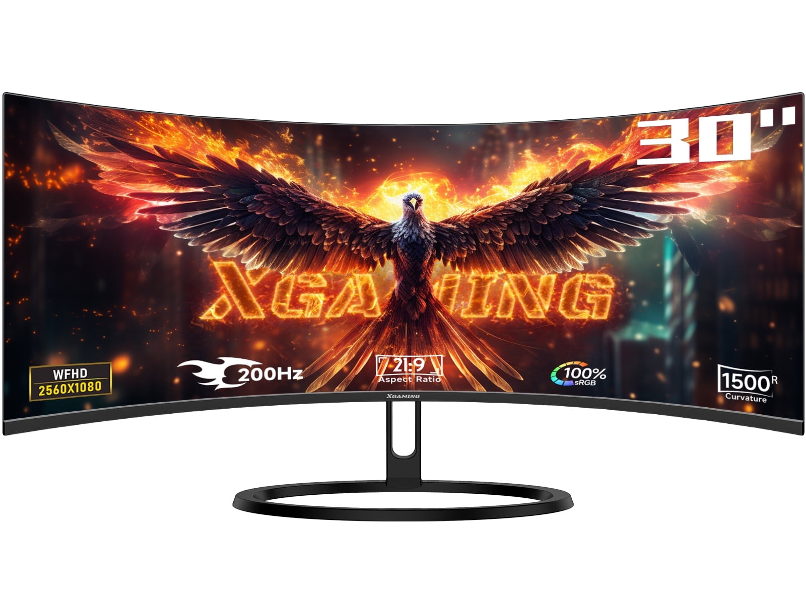 Xgaming 30" Ultrawide 200Hz Curved Gaming Monitor, WFHD (1920x1080p ...