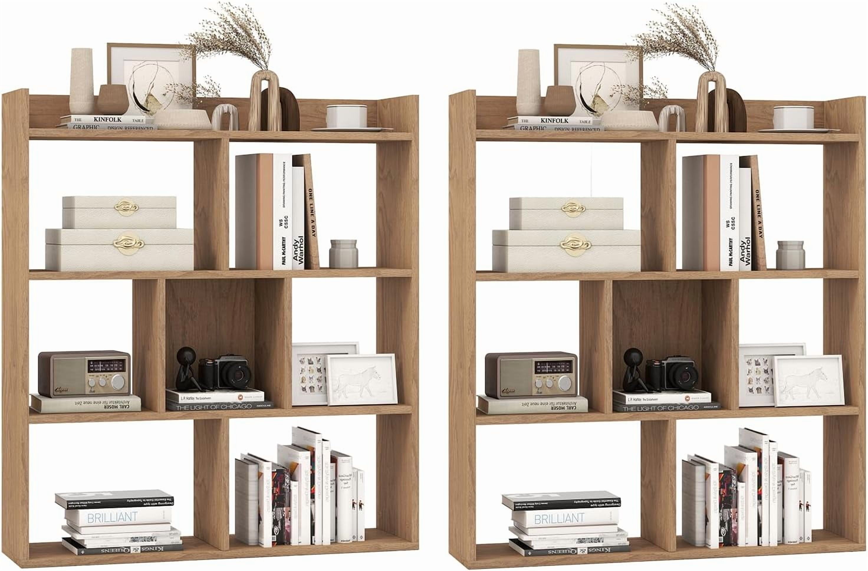 XgoodX 7 Cubes Bookshelf, Free-Standing Wooden Bookcase, 4 Tier Home ...