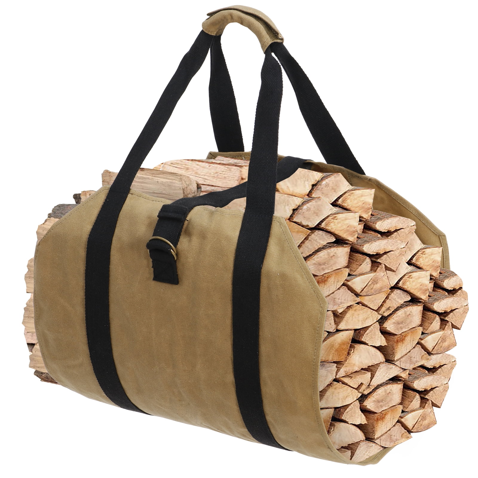 XgoodX Portable Waxed Firewood Storage Bag Canvas for Fireplace Log ...