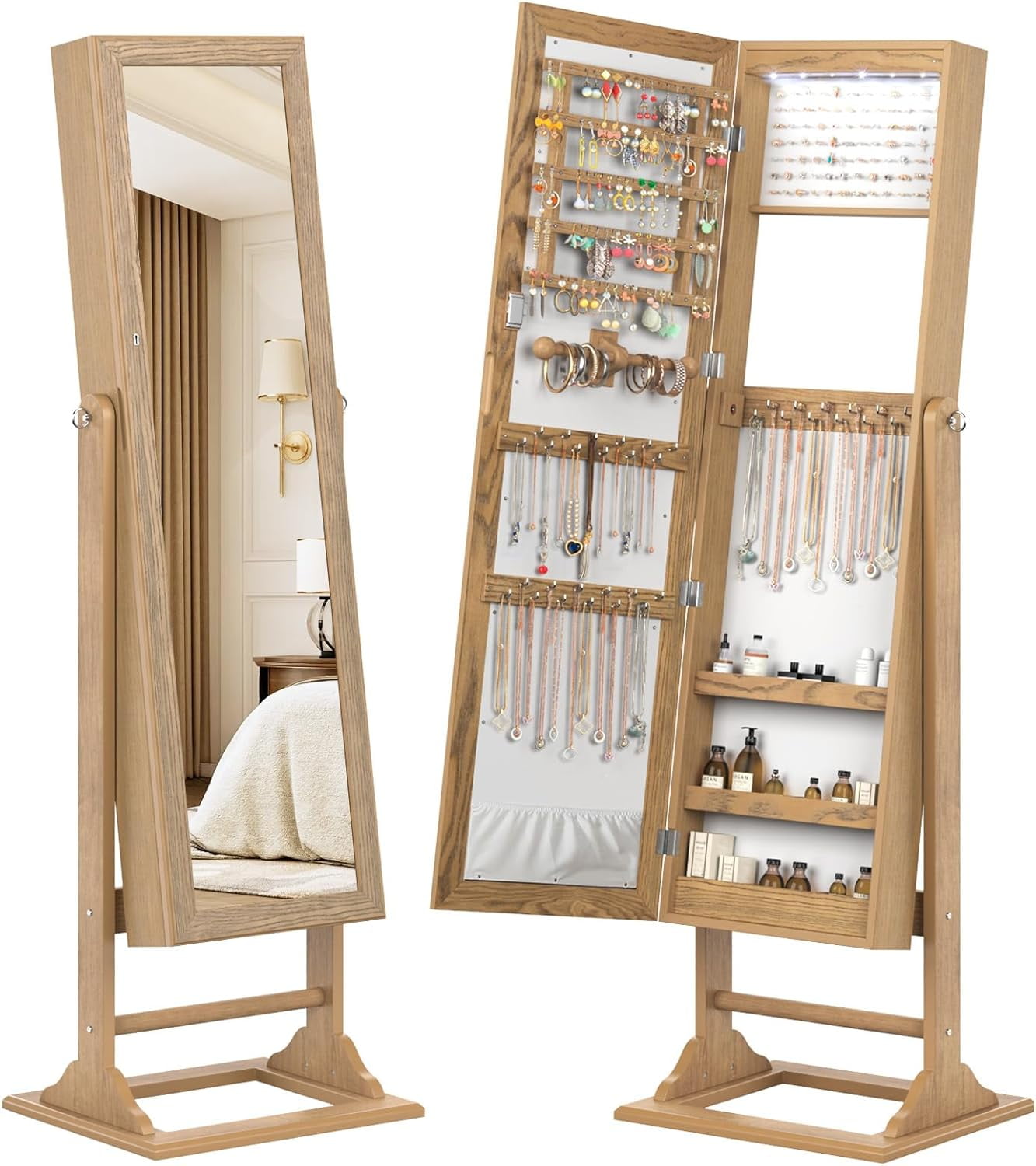 XgoodX Standing Jewelry Armoire, Large Capacity Jewelry Storage ...