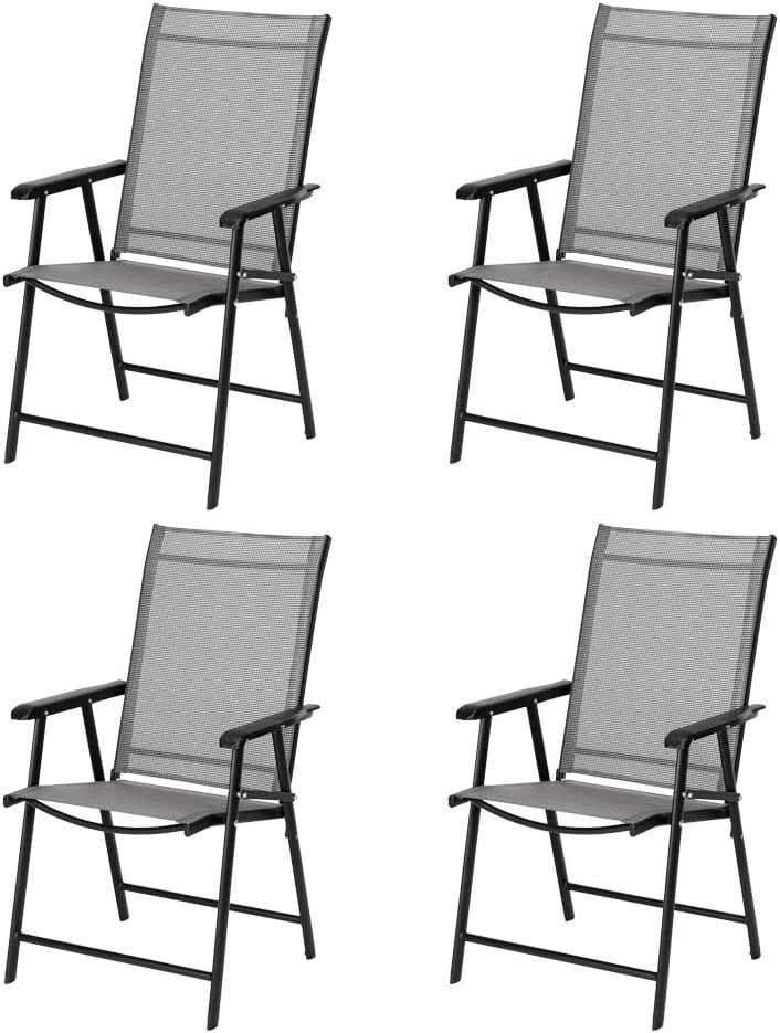 XgoodX Upgraded Version Set of 4 Folding Chairs with Arms, Portable ...