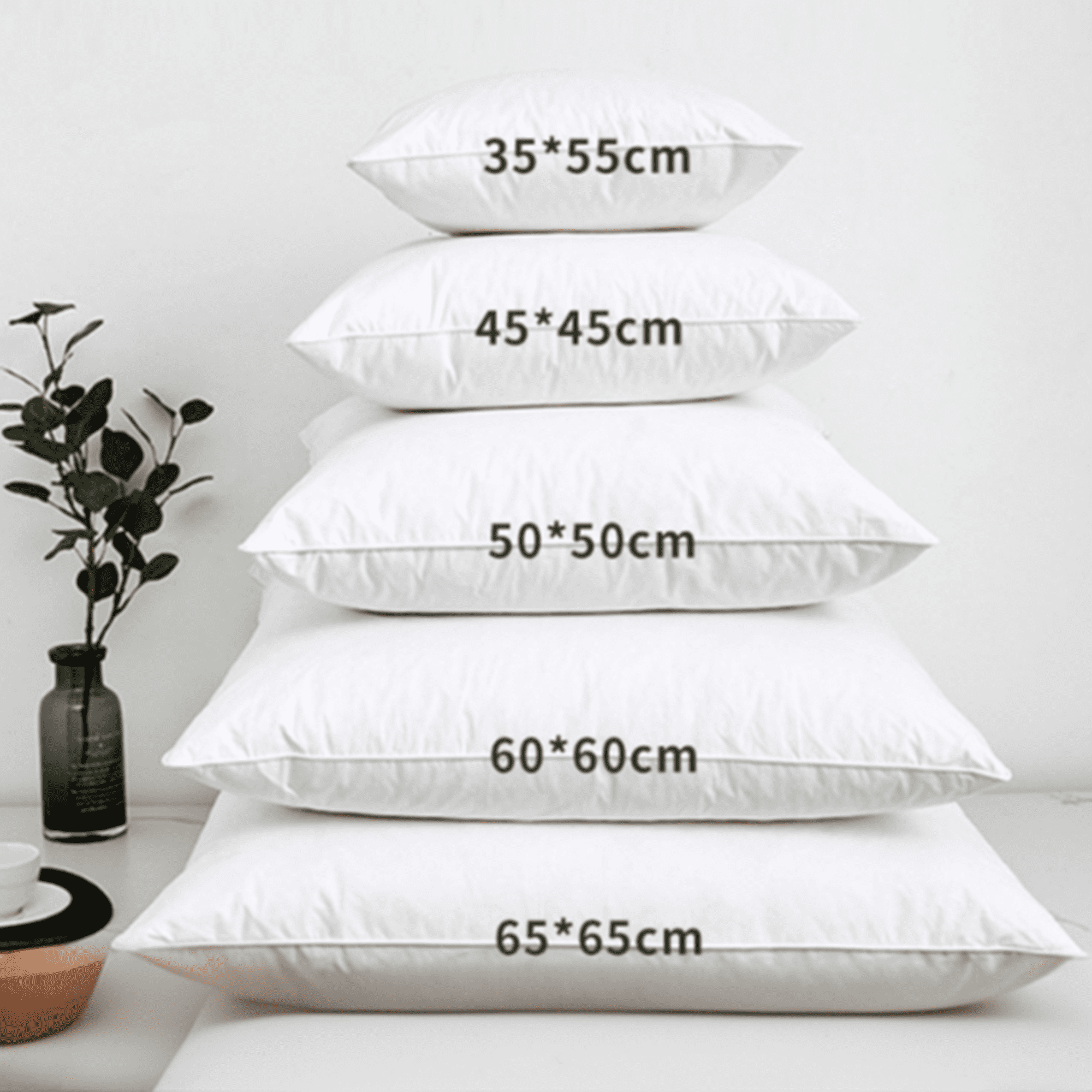 Xhegex Bedding Throw Pillows Insert (Pack of 1, White) - 45x45cm Bed ...