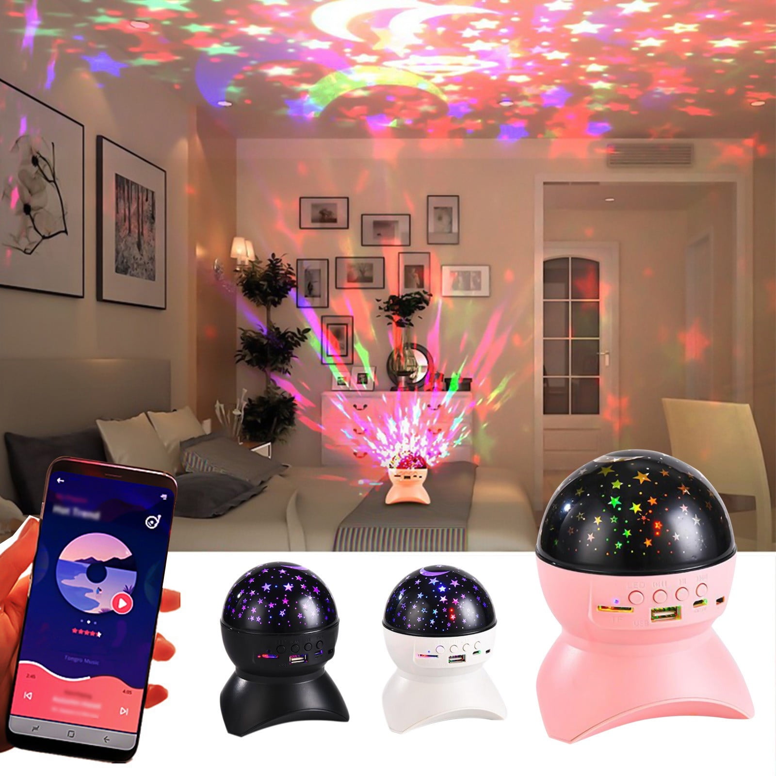 Xhegex Bluetooth Starlight Projector with LED Night Light & Speaker - 7 ...
